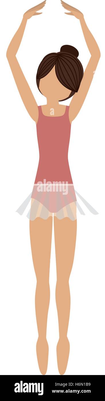 colorful dancer fifth position tiptoes vector illustration Stock Vector ...