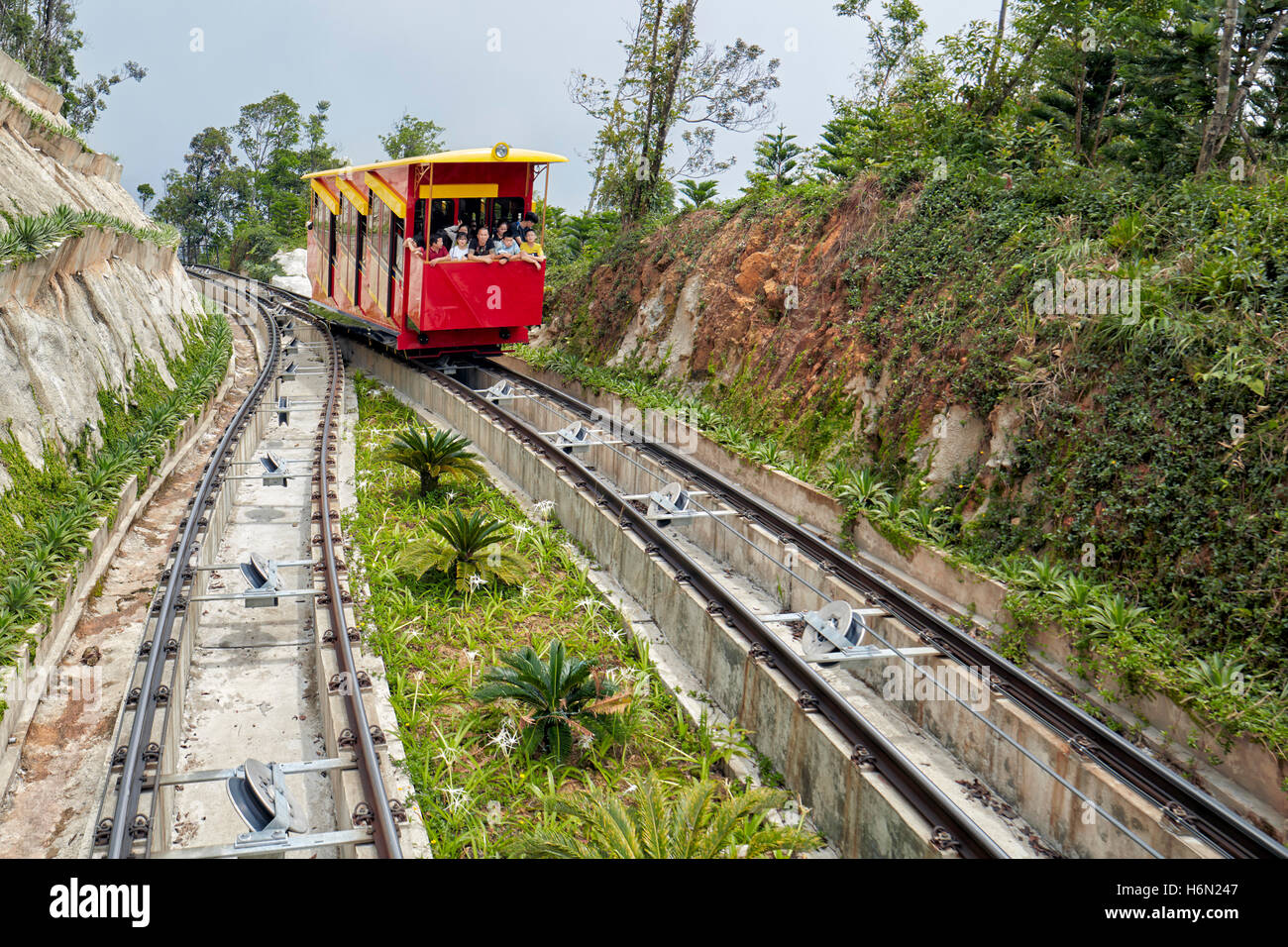 Funicular at Ba Na Hills Mountain Resort. Da Nang, Vietnam Stock Photo ...