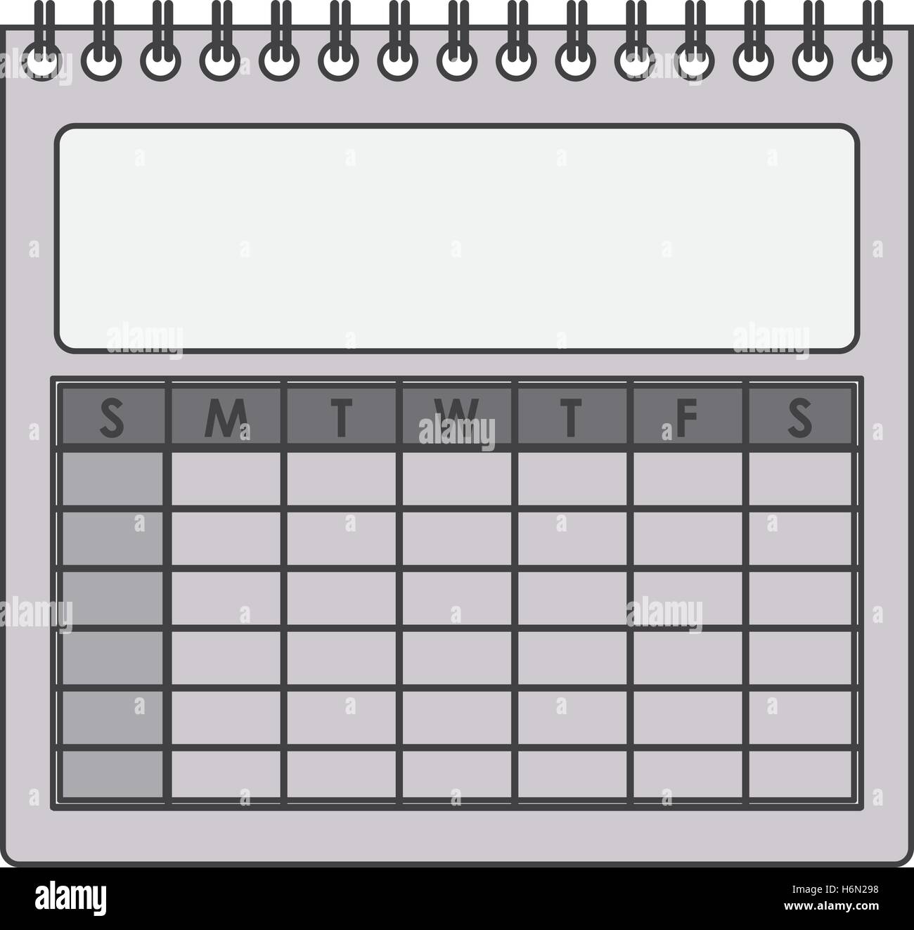 silhouette gray scale calendar with spiral vector illustration Stock ...