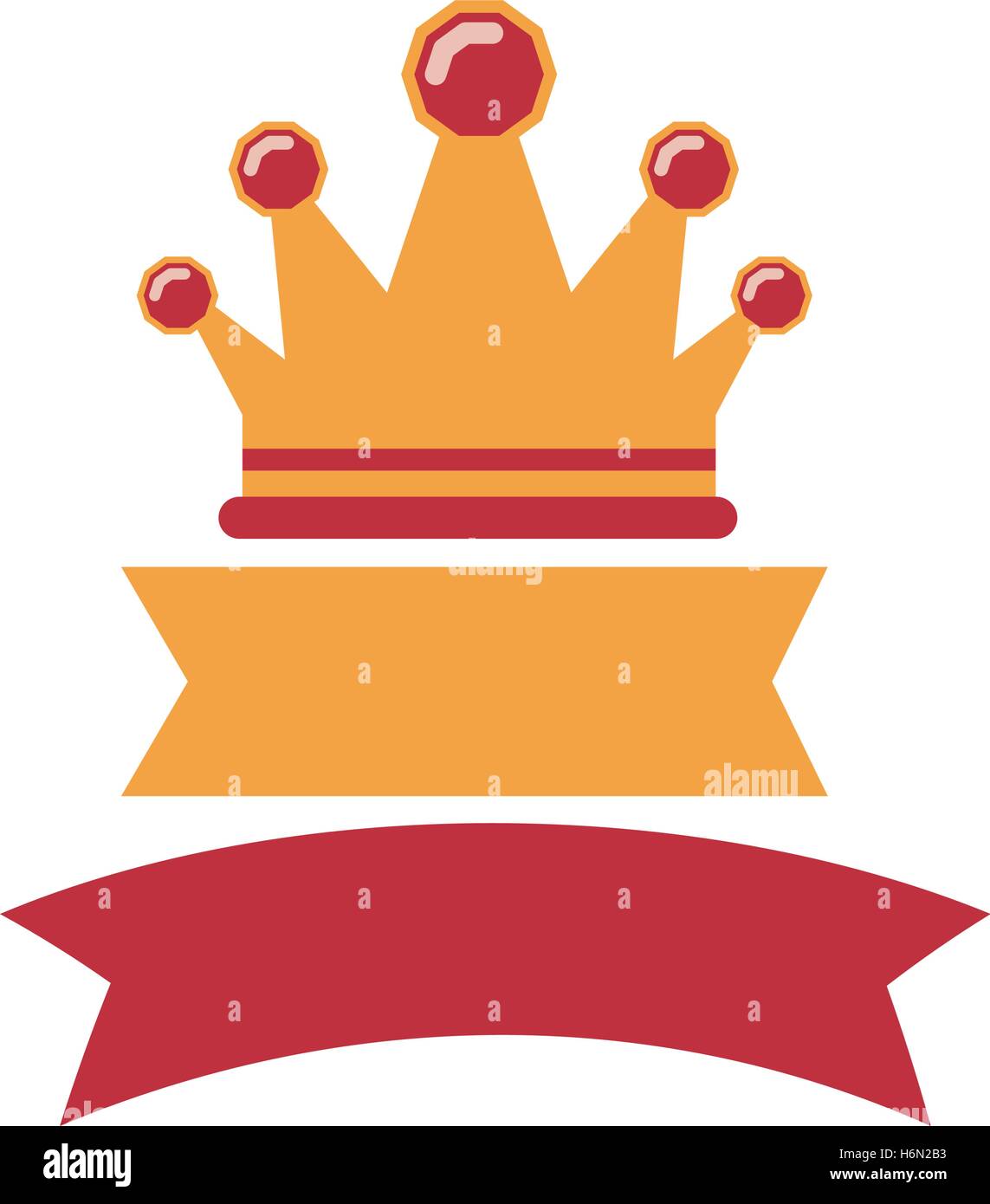 crown with labels red and yellow vector illustration Stock Vector Image ...