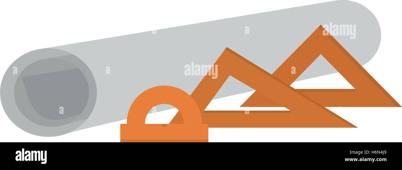 silhouette architecture plans and rules for drawing vector illustration ...