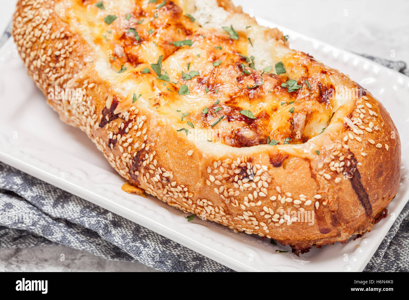 Fish cod baked in hi-res stock photography and images - Alamy