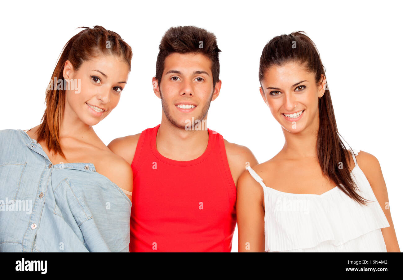 Group of friends isolated on a white background Stock Photo - Alamy