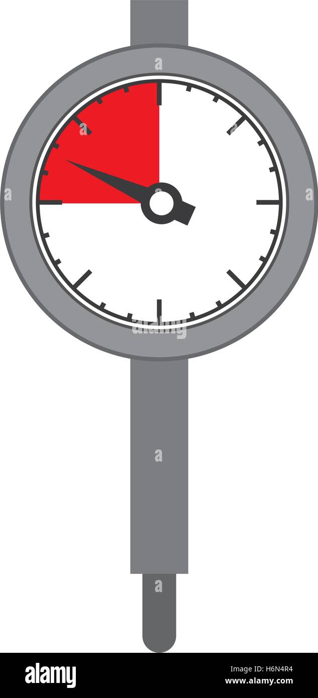 silhouette gray micrometer with gauge needle vector illustration Stock ...