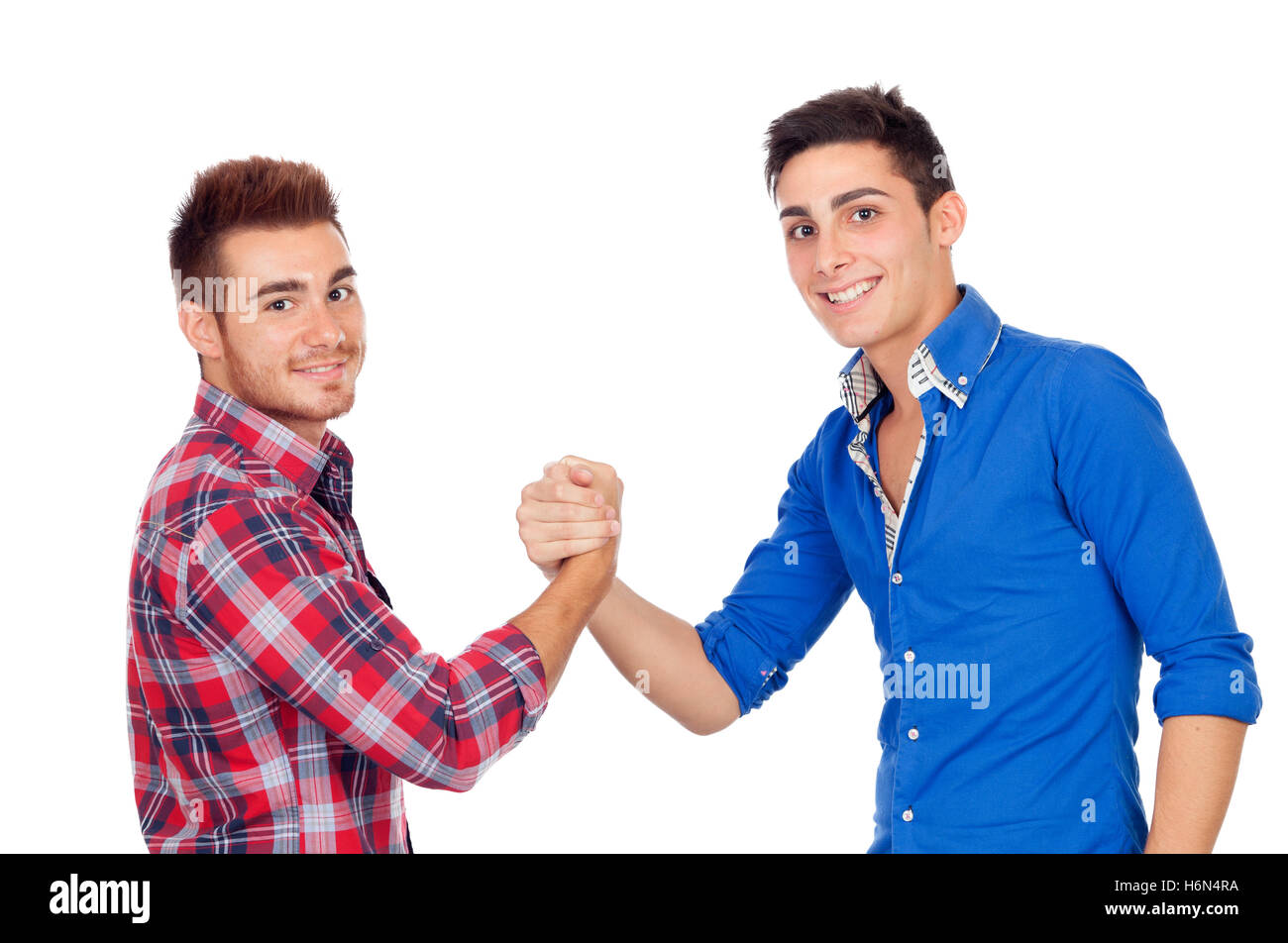 Best friends shaking hands hi-res stock photography and images - Alamy