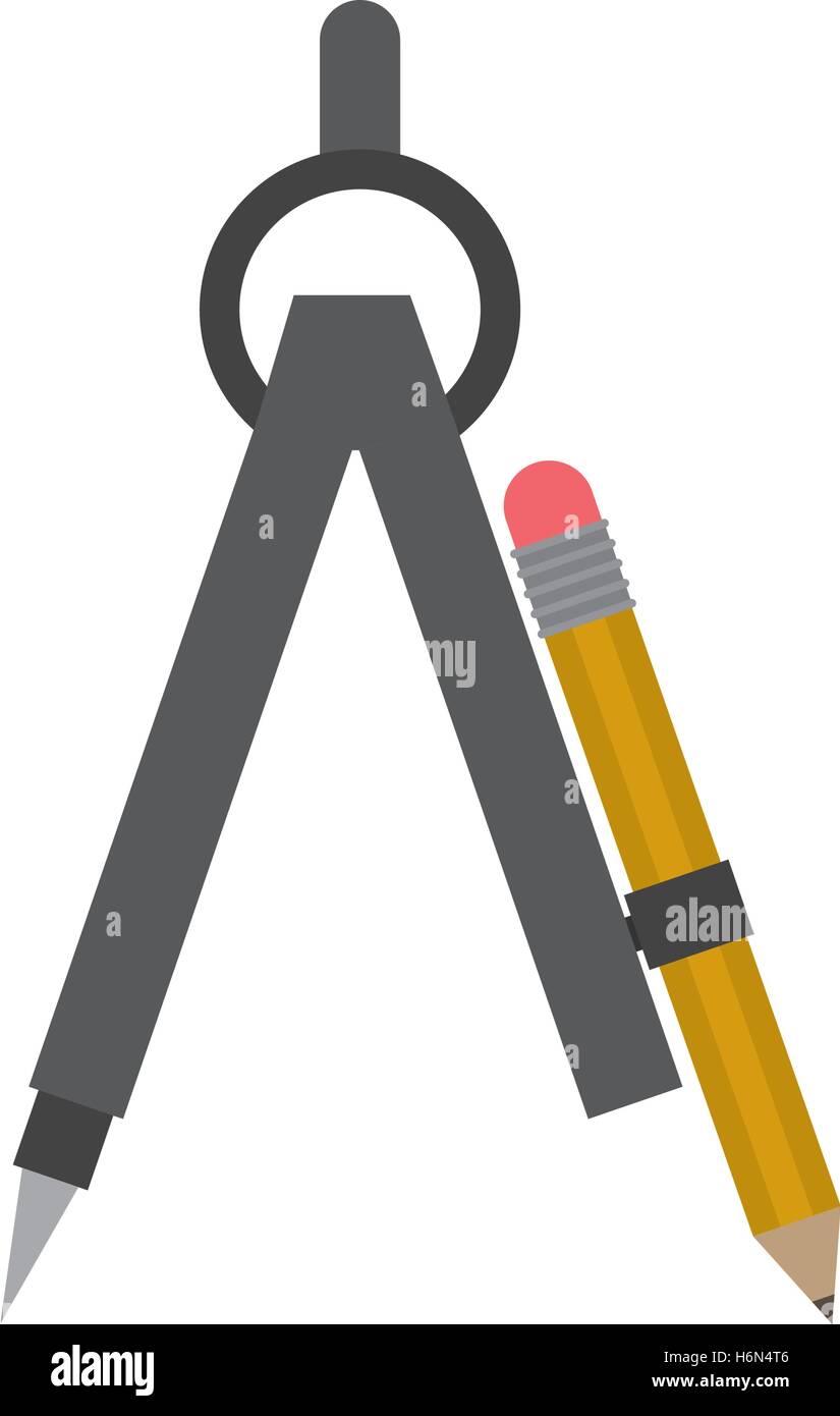 Drawing compass with pencil set vector illustration Stock Vector Image ...