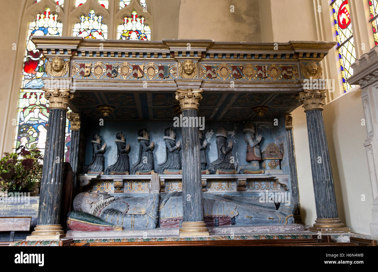 Fulford family pew enclosed by a low late C17 panelled screen which ...