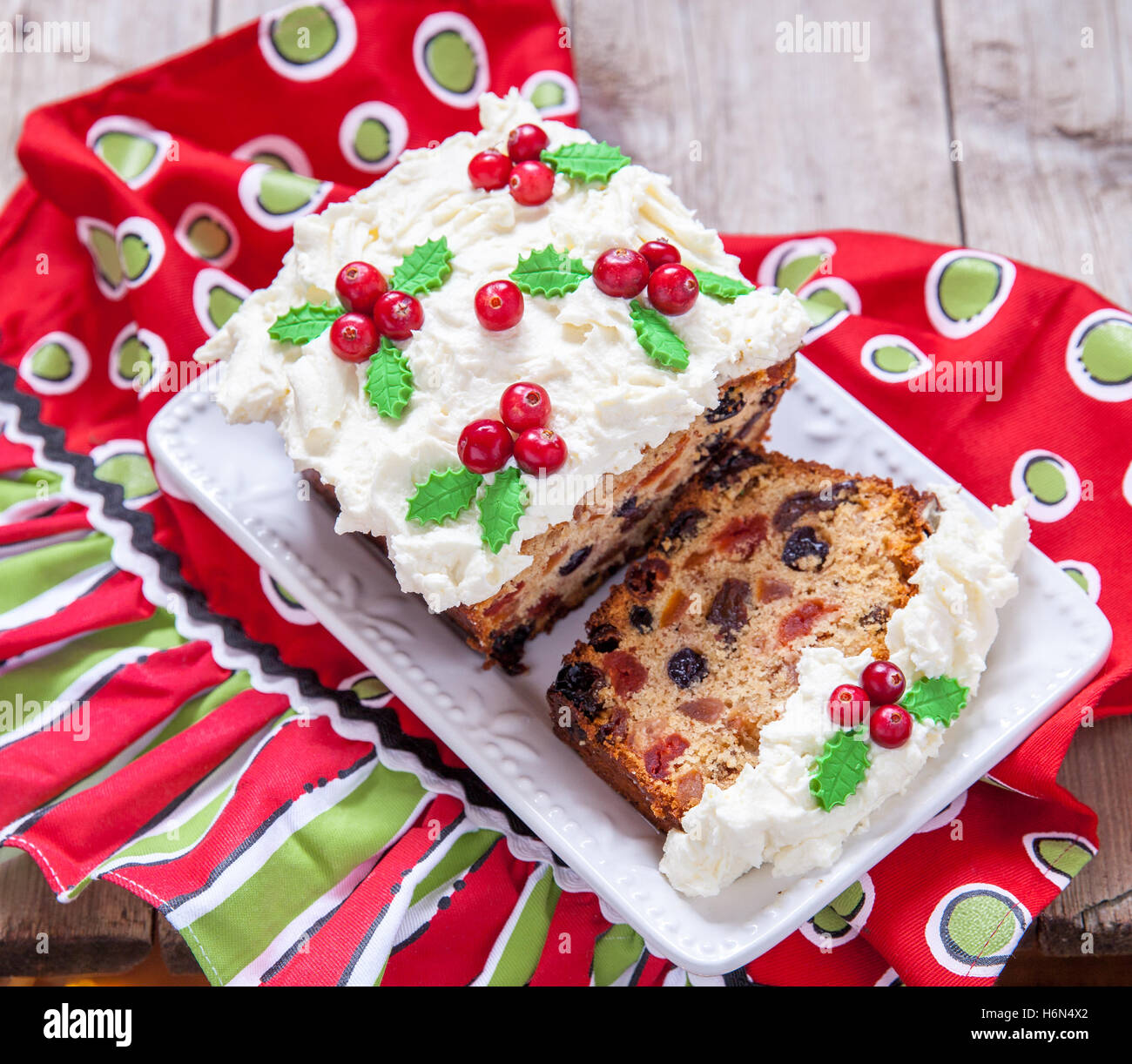 Traditional Christmas fruitcake Stock Photo - Alamy