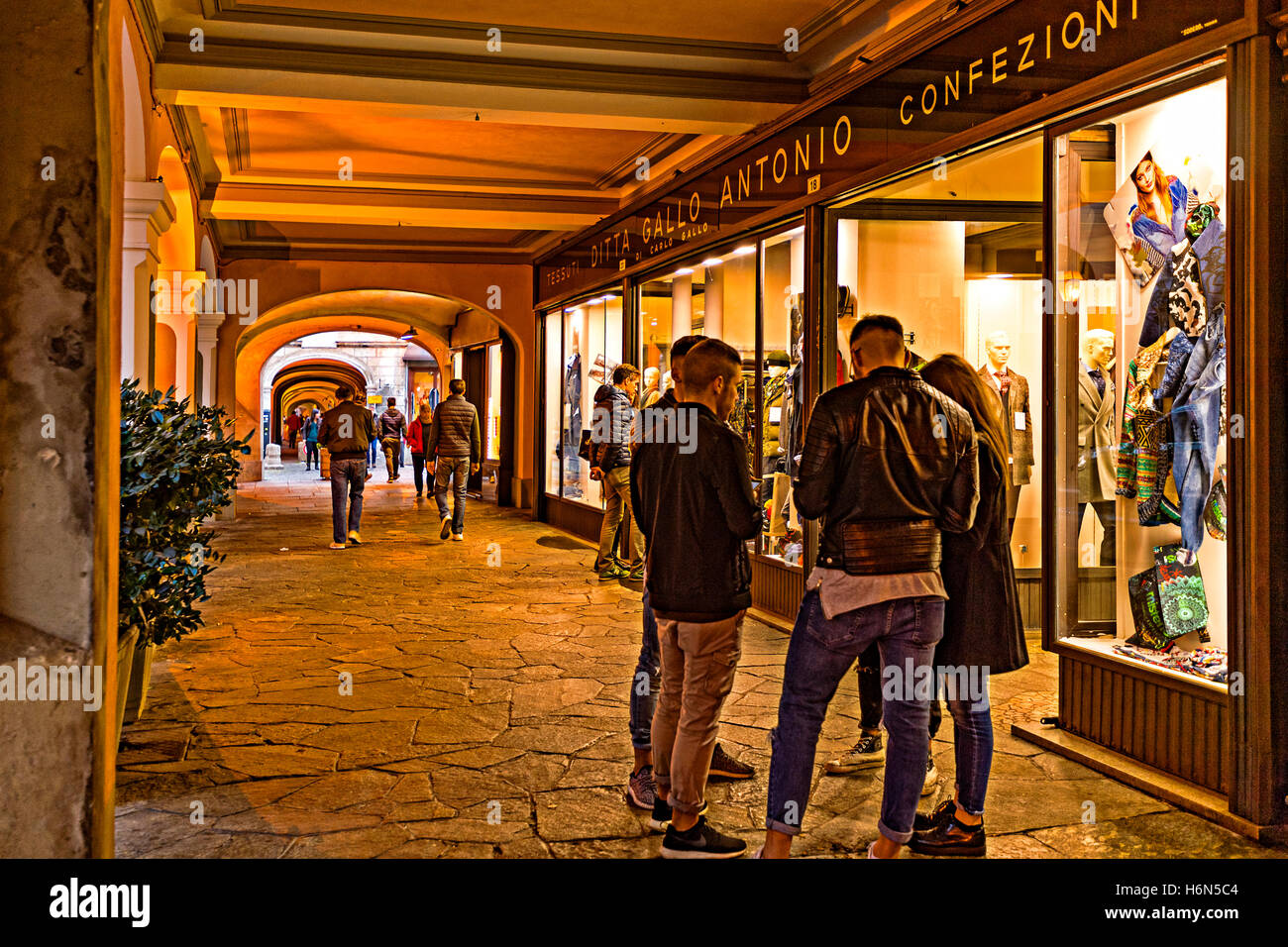 Italy Piedmont Canavese - Rivarolo Canavese - Old Town - arcades of Via ...