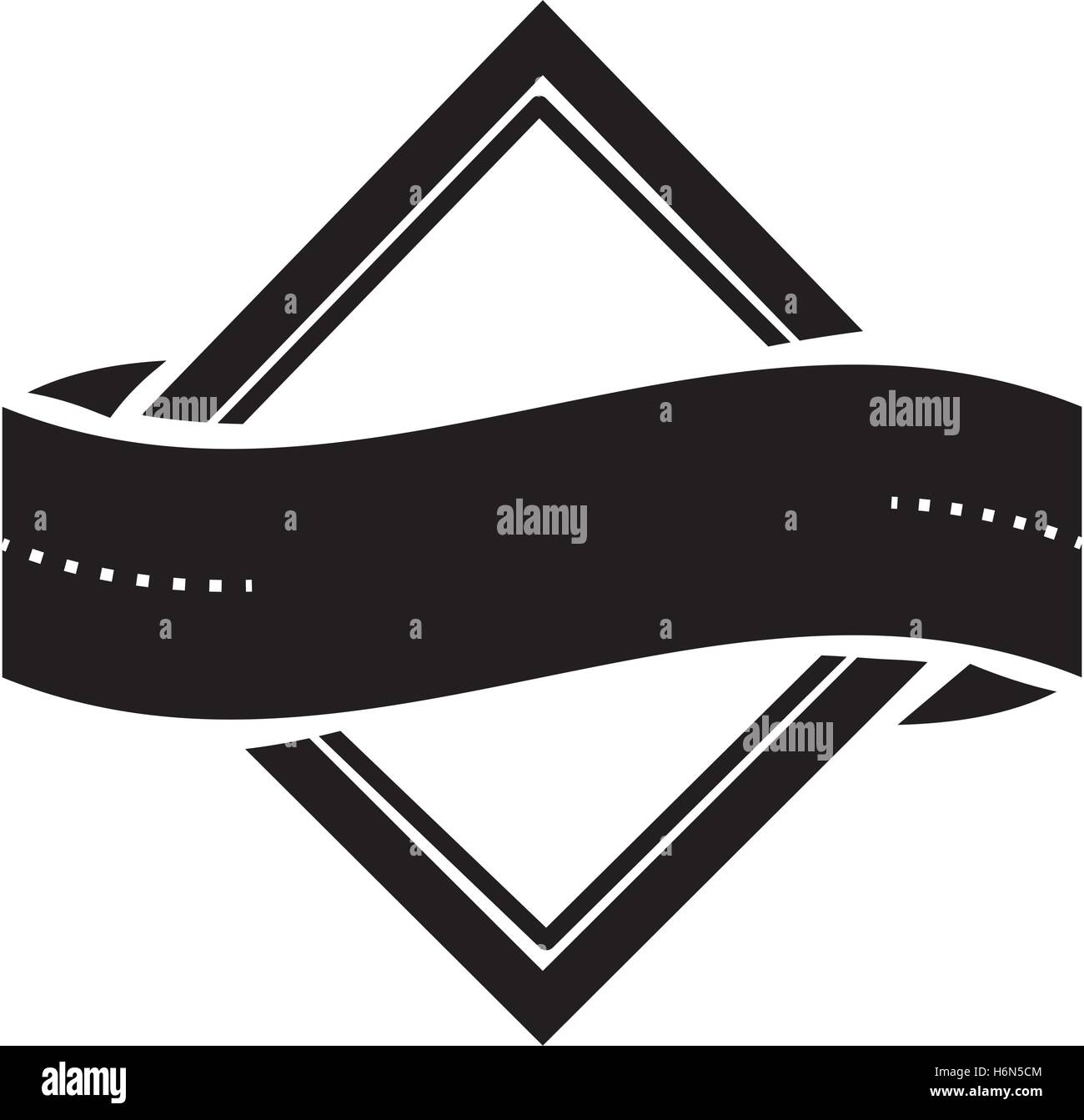 silhouette emblem heraldic with diamond shape vector illustration Stock ...