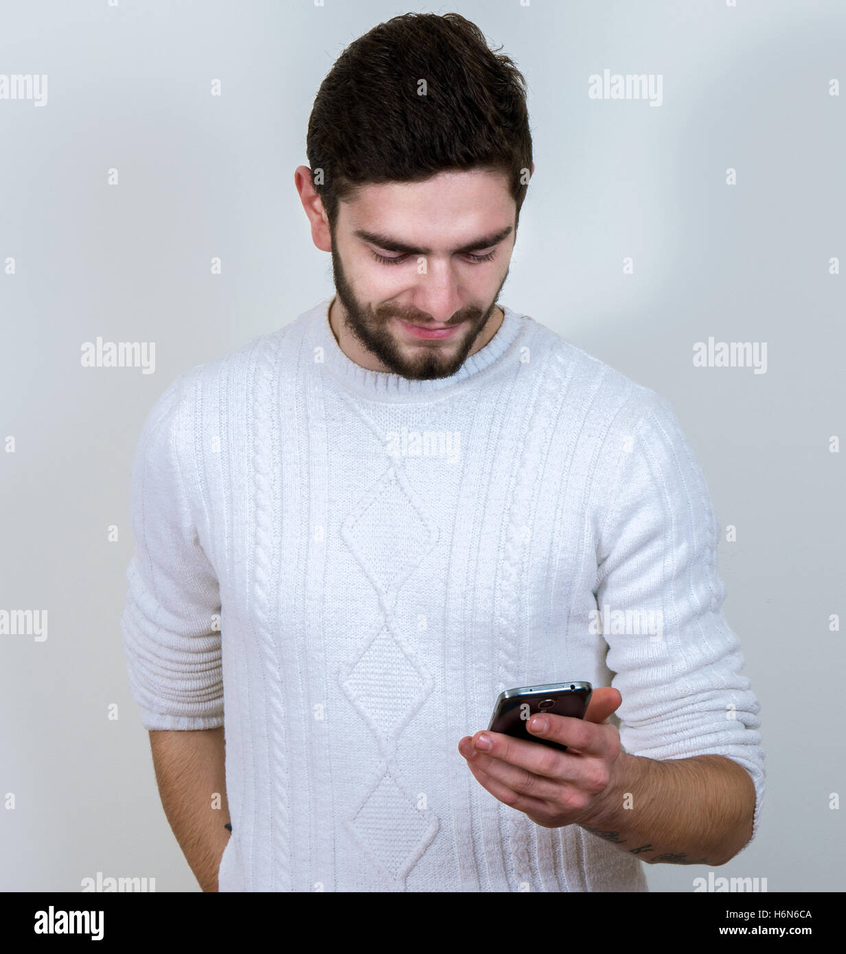 handsome man with the phone Stock Photo - Alamy