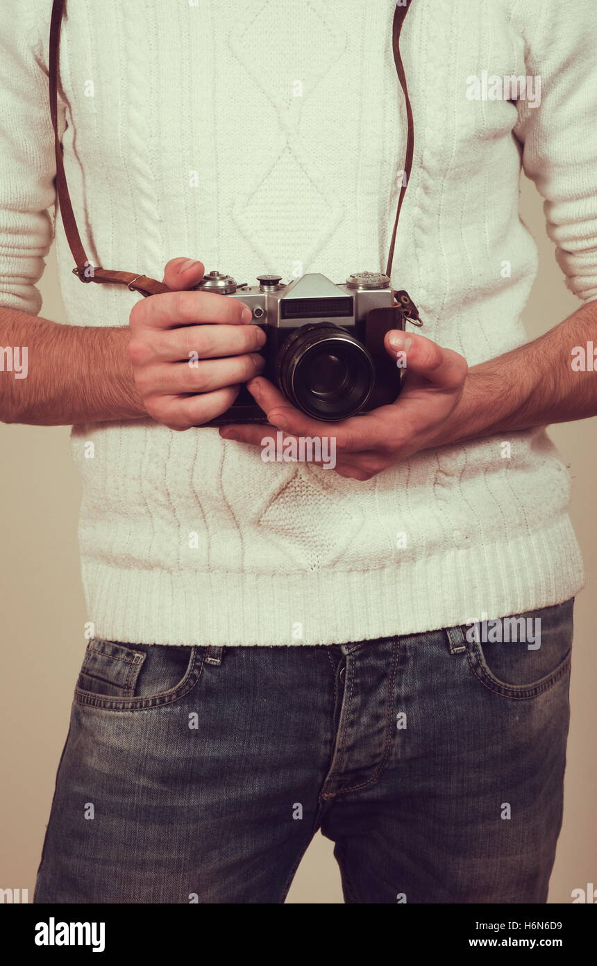 man with the old camera Stock Photo - Alamy