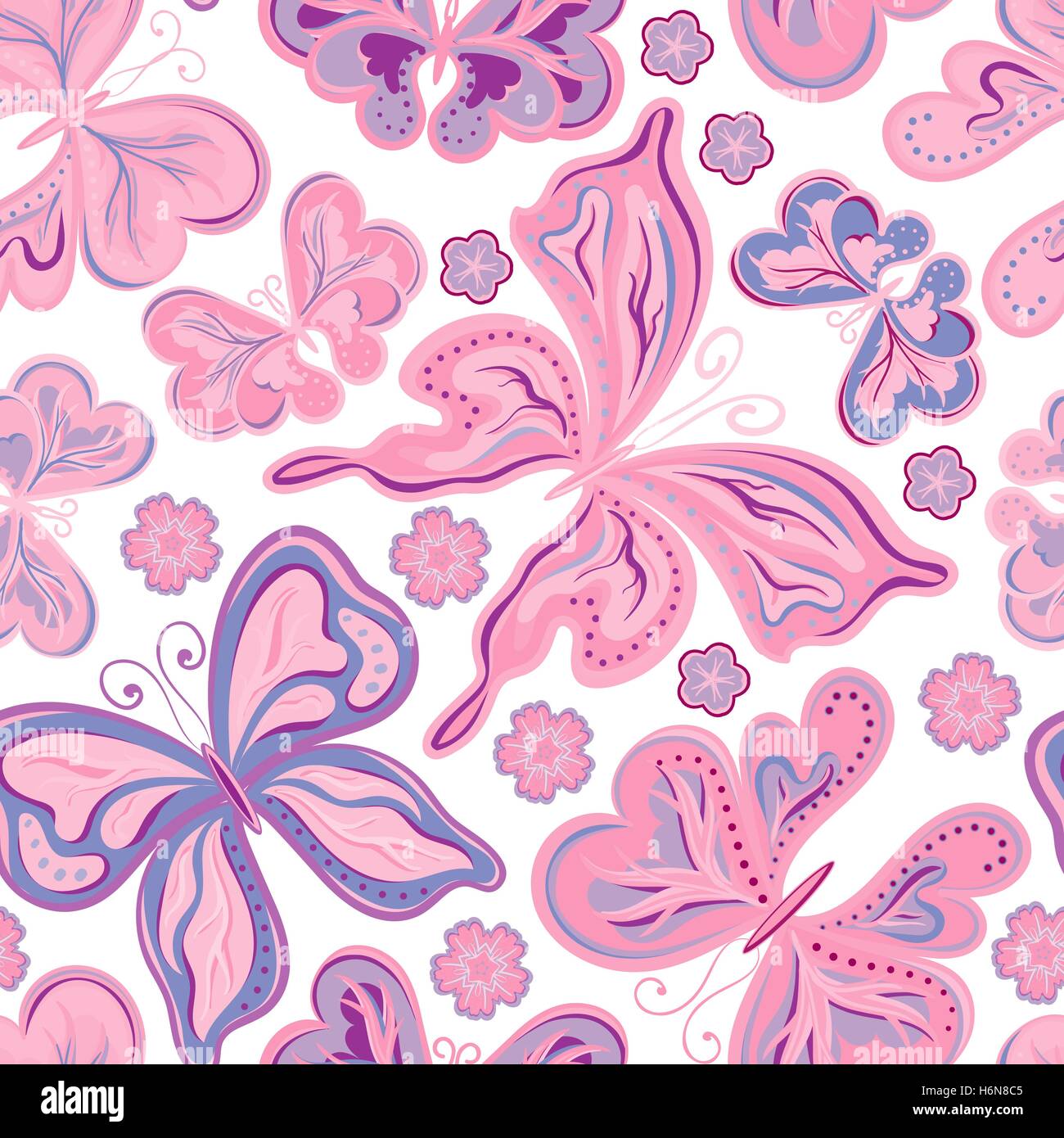 Seamless colorful butterfly pattern. Vector illustration Stock Vector ...