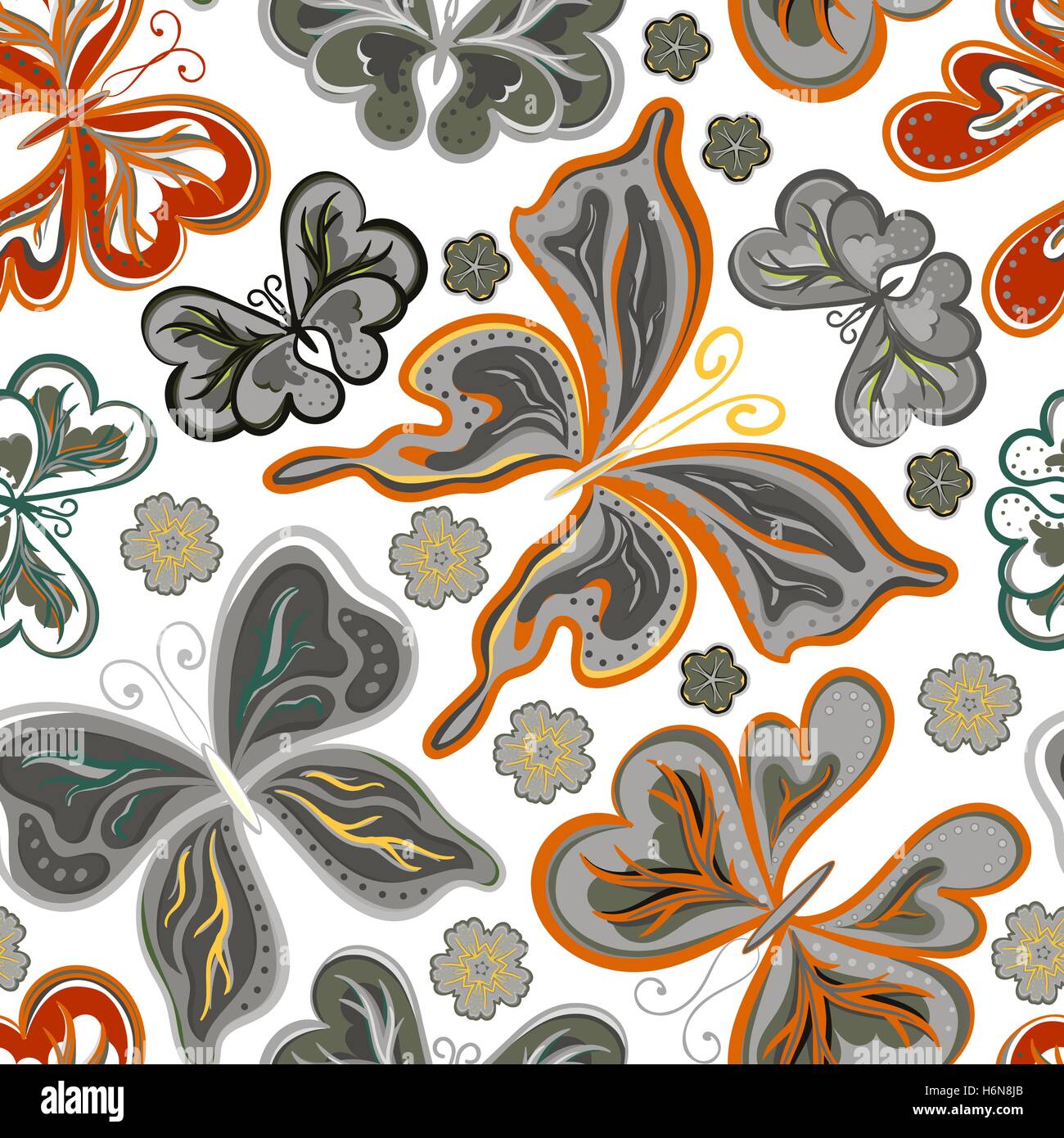 Seamless colorful butterfly pattern. Vector illustration Stock Vector ...