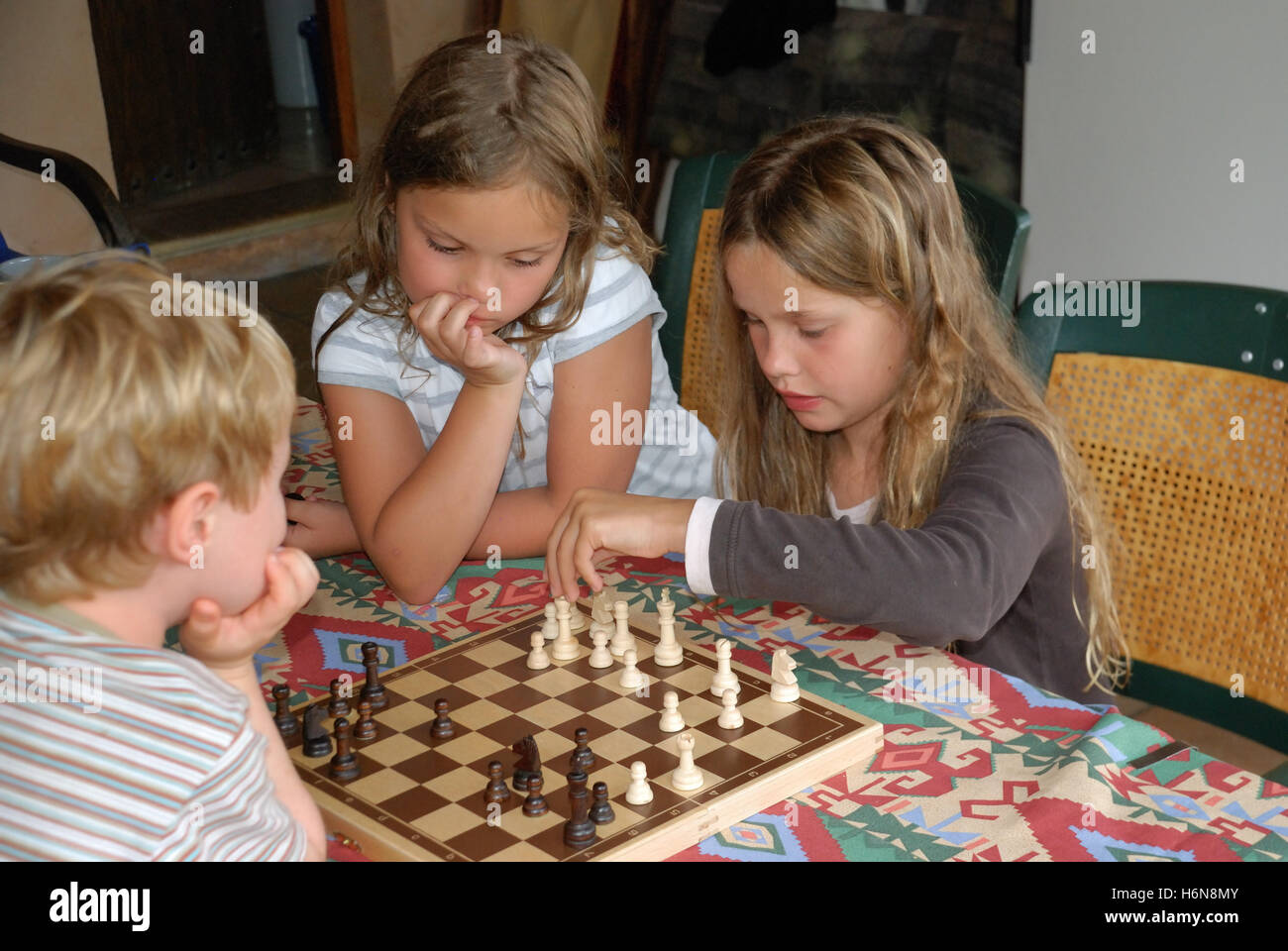 children playing chess Stock Photo - Alamy