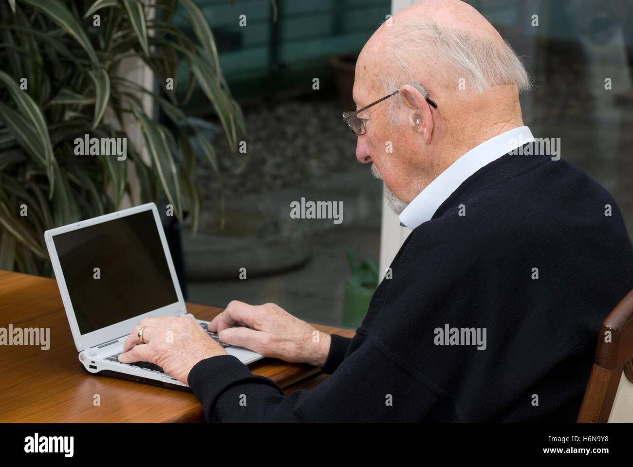 active retirees on notebook Stock Photo - Alamy