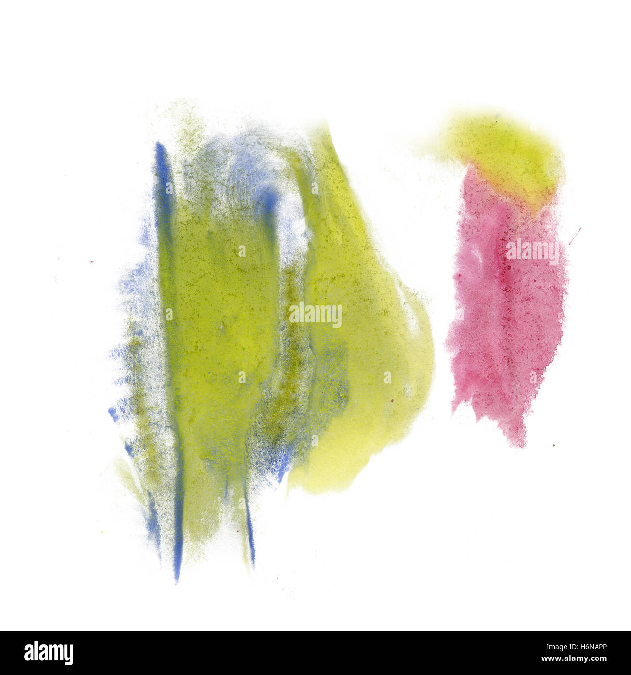paint splash yellow blue pink color ink watercolor isolated stroke ...
