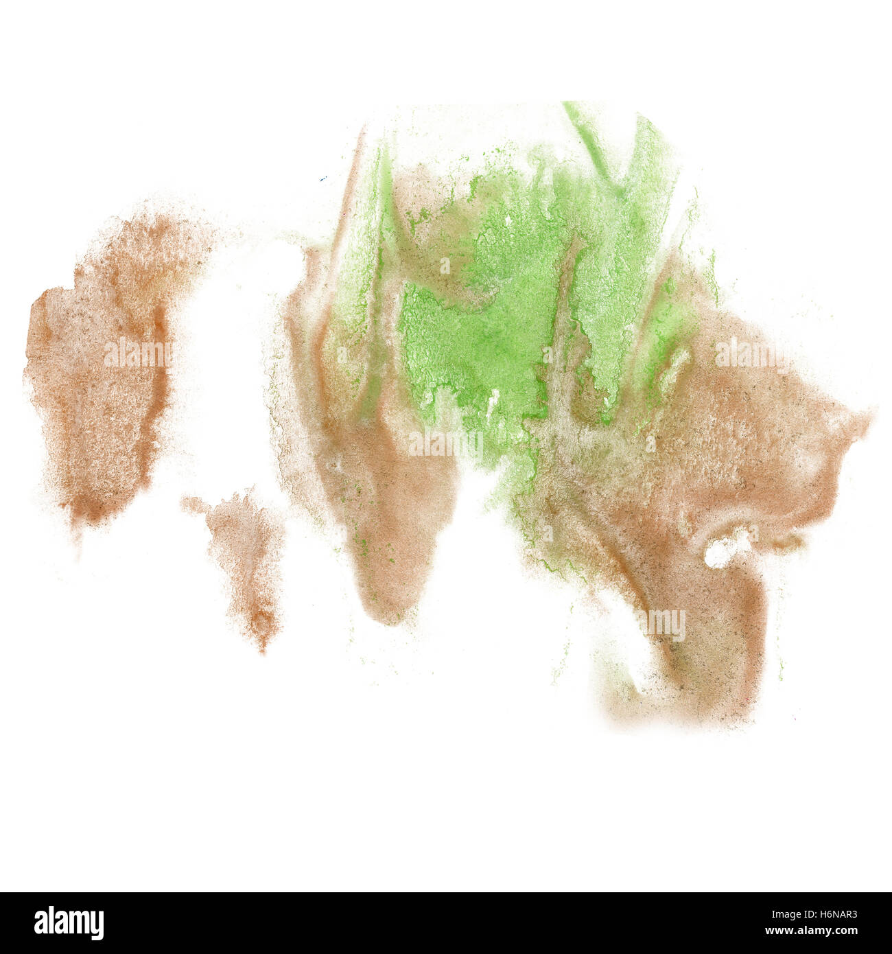 paint splash green brown color ink watercolor isolated stroke splatter ...