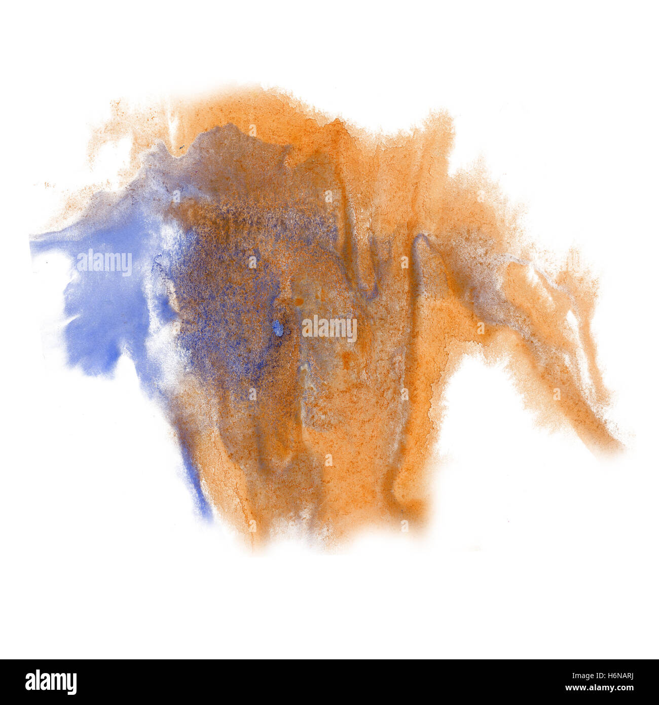 paint splash orange blue color ink watercolor isolated stroke splatter ...