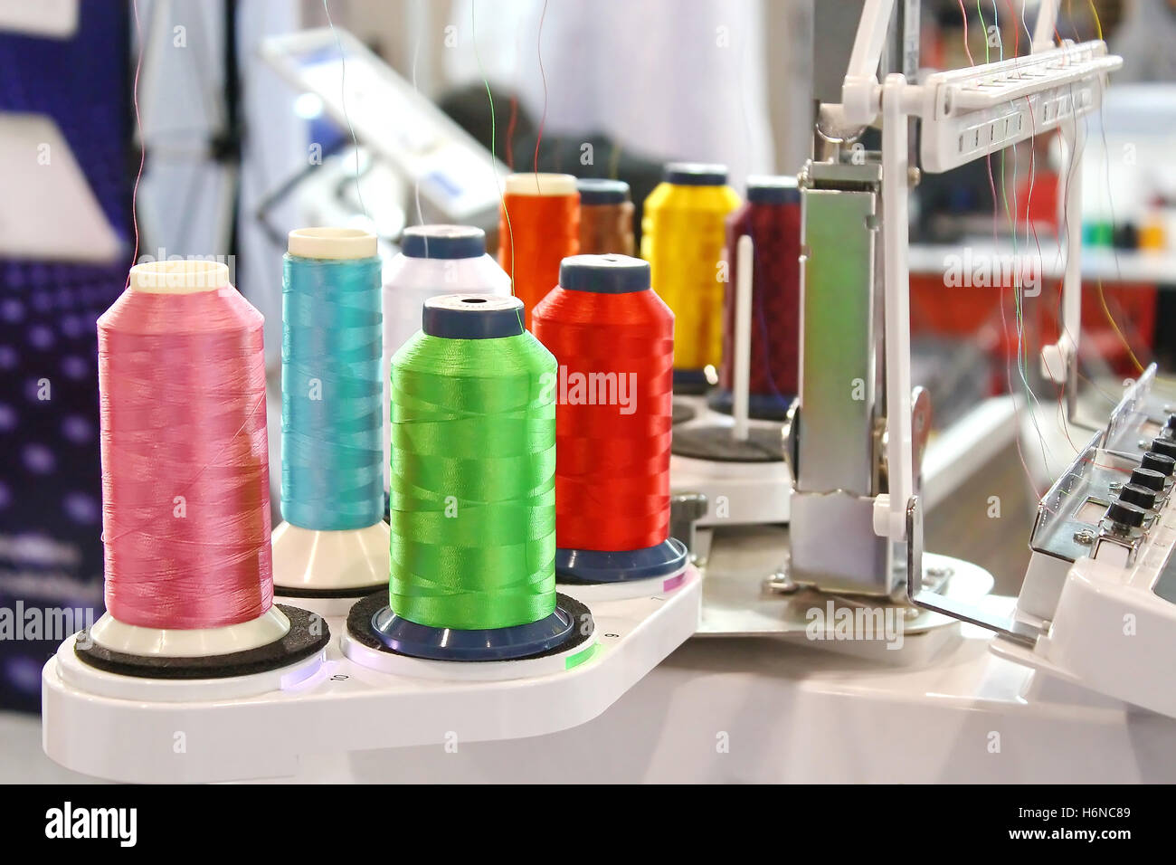 Colorful Embroidery Silk in a Embroidering Process Stock Photo - Alamy