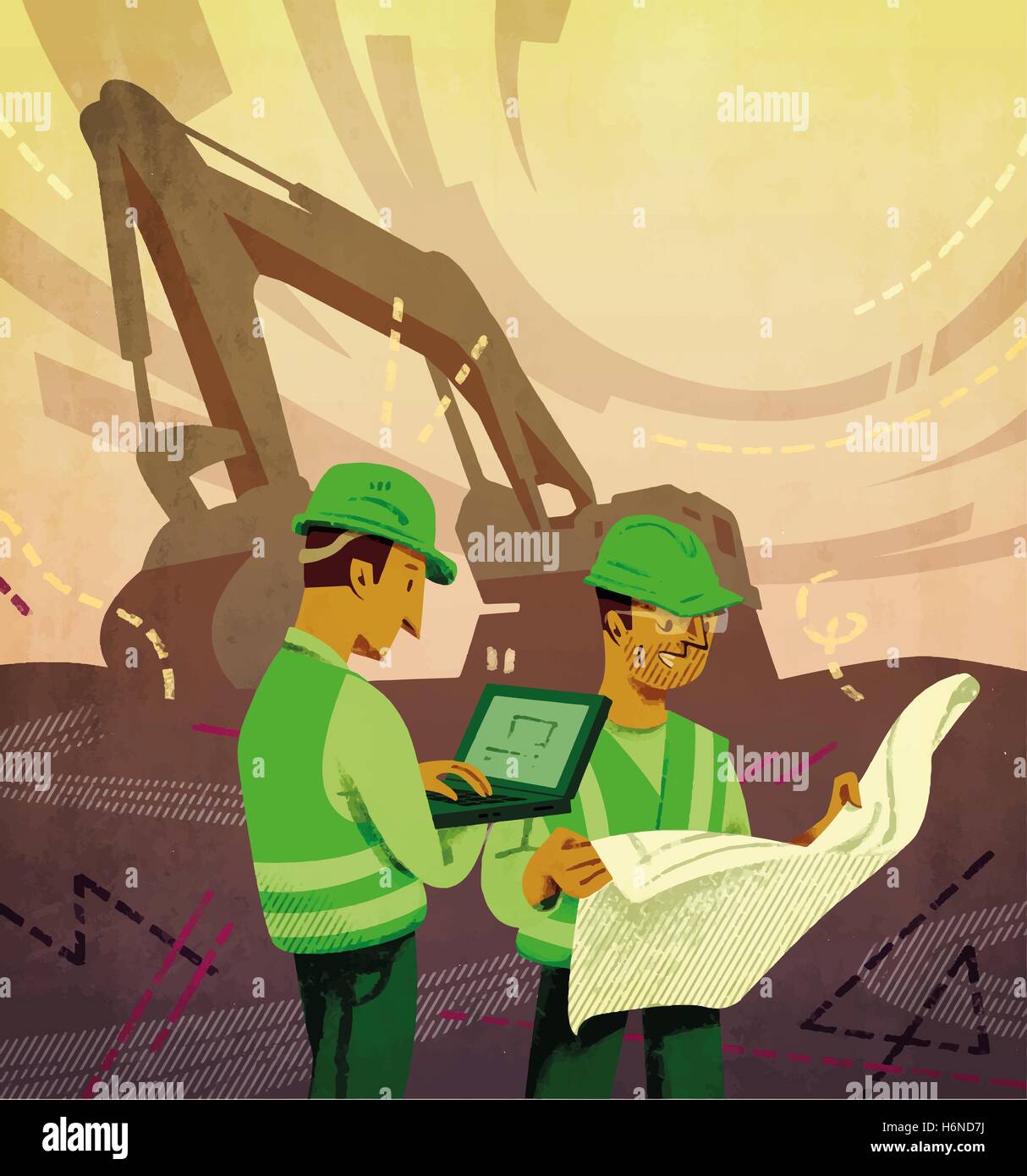 Two engineers looking at computer hi-res stock photography and images ...