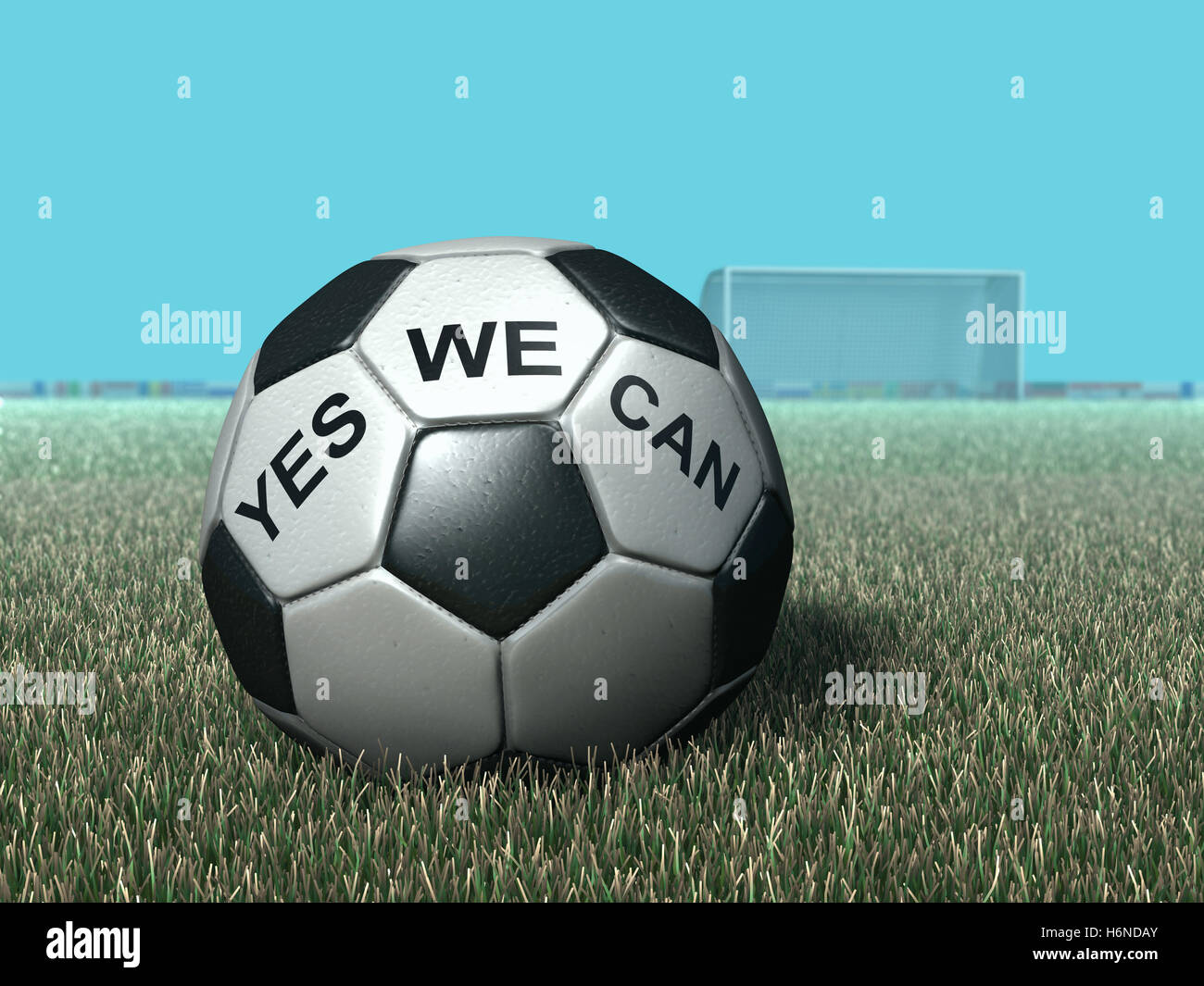 football in front of gate Stock Photo - Alamy