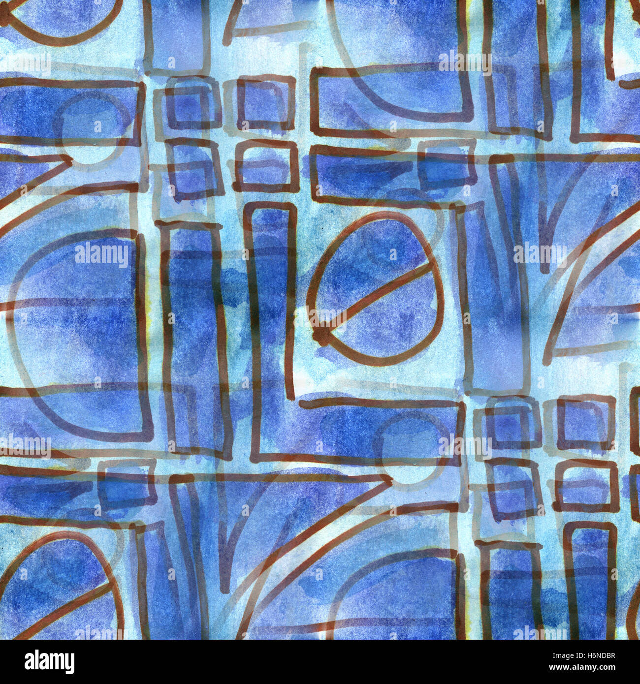 watercolor blue triangle square circle tetris seamless texture for your ...