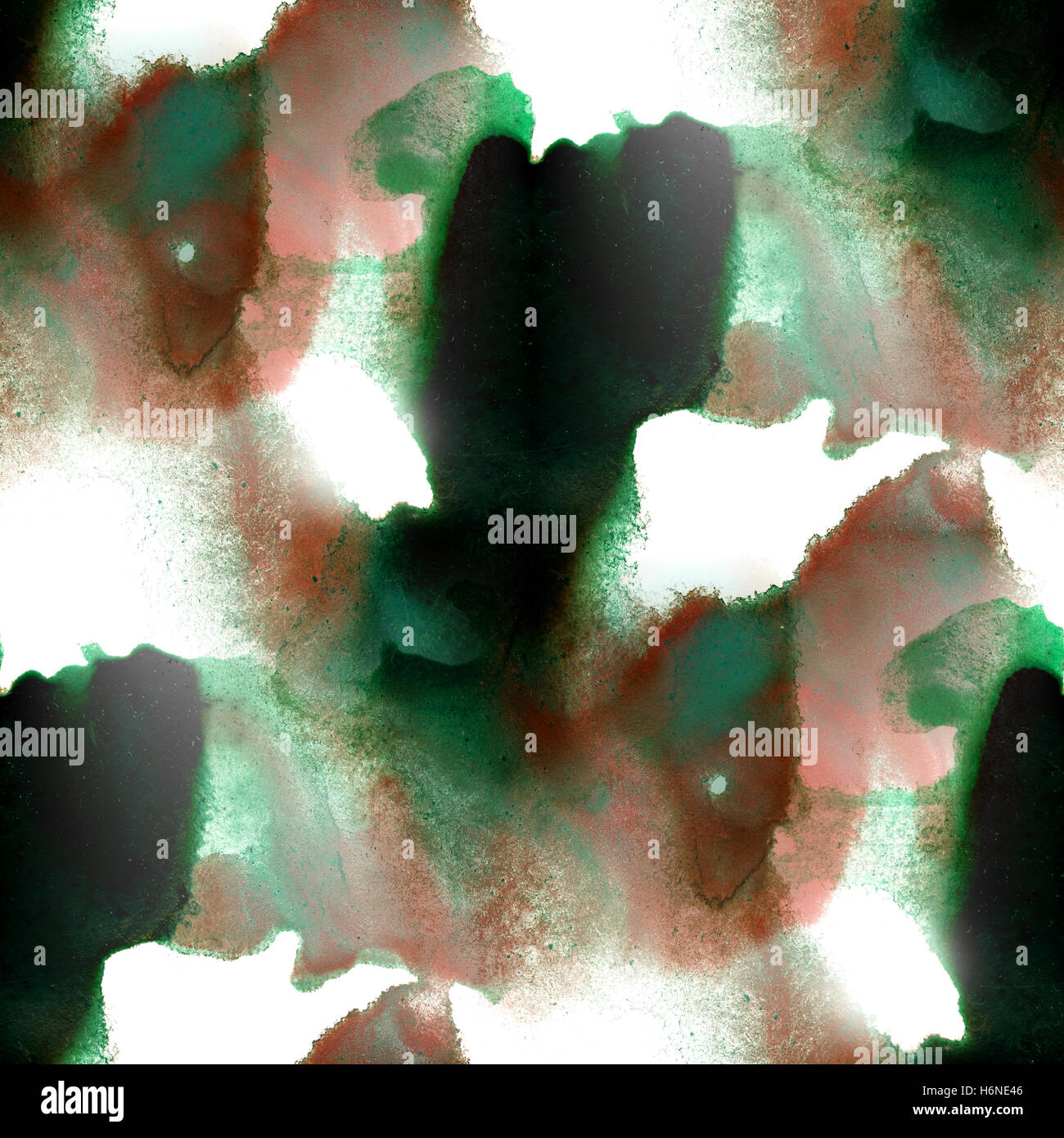 Seamless pattern green brown background. Abstract handmade watercolor ...