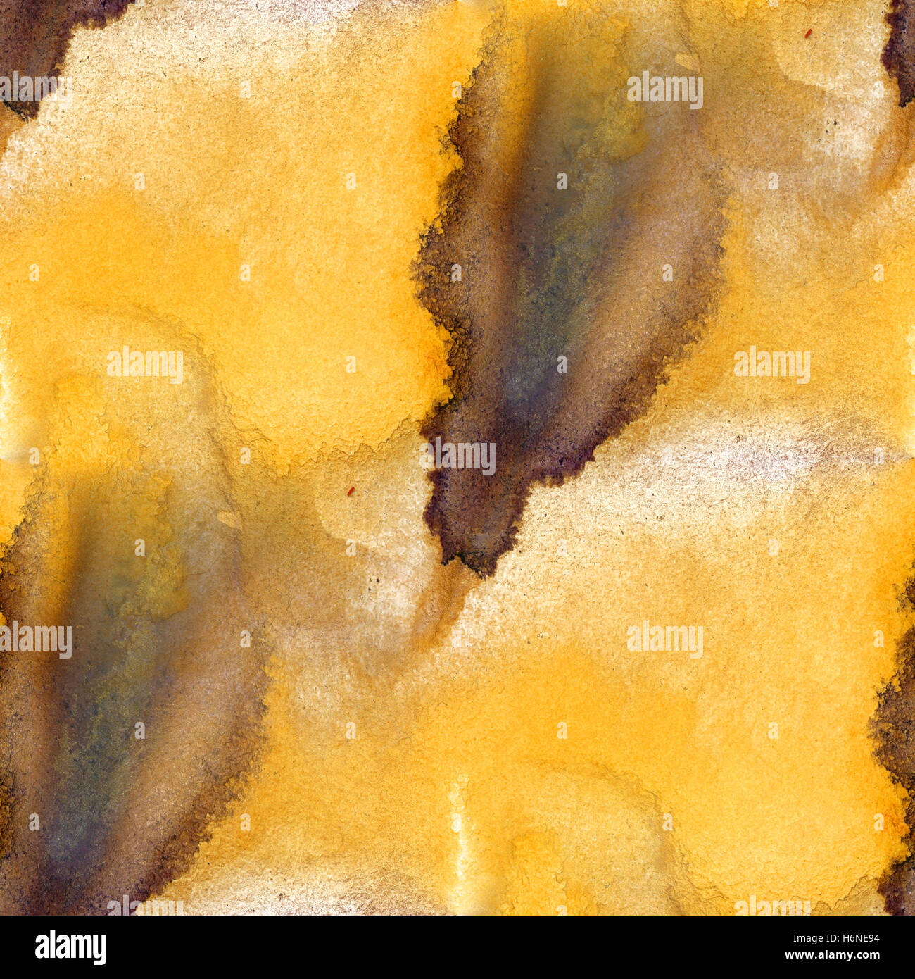 Seamless yellow brown pattern background. handmade abstract watercolor ...