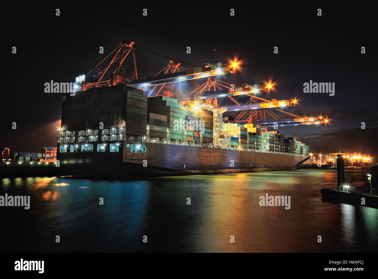 loaded container ship Stock Photo - Alamy