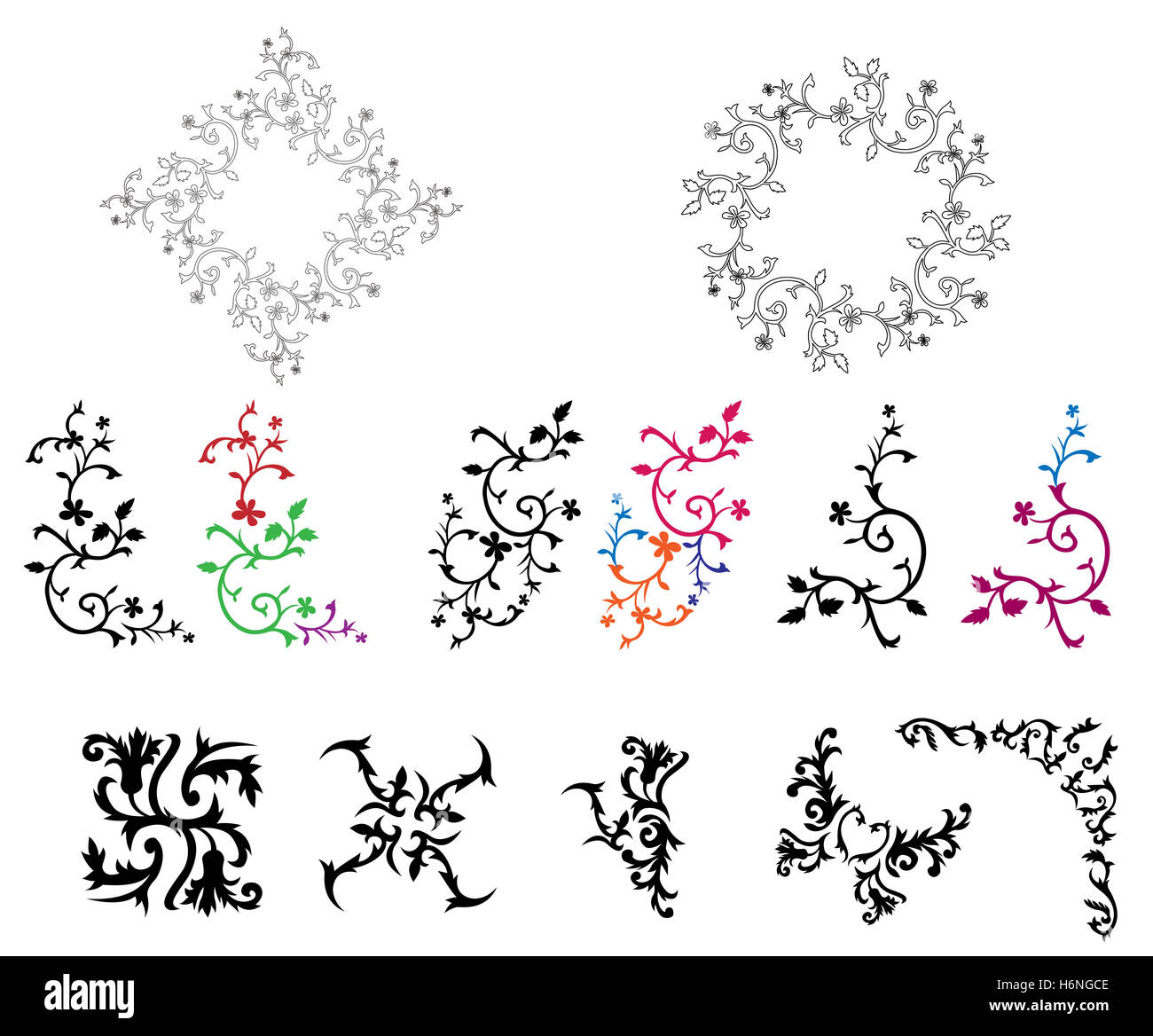 Elegant design of purple leaves Cut Out Stock Images & Pictures - Alamy