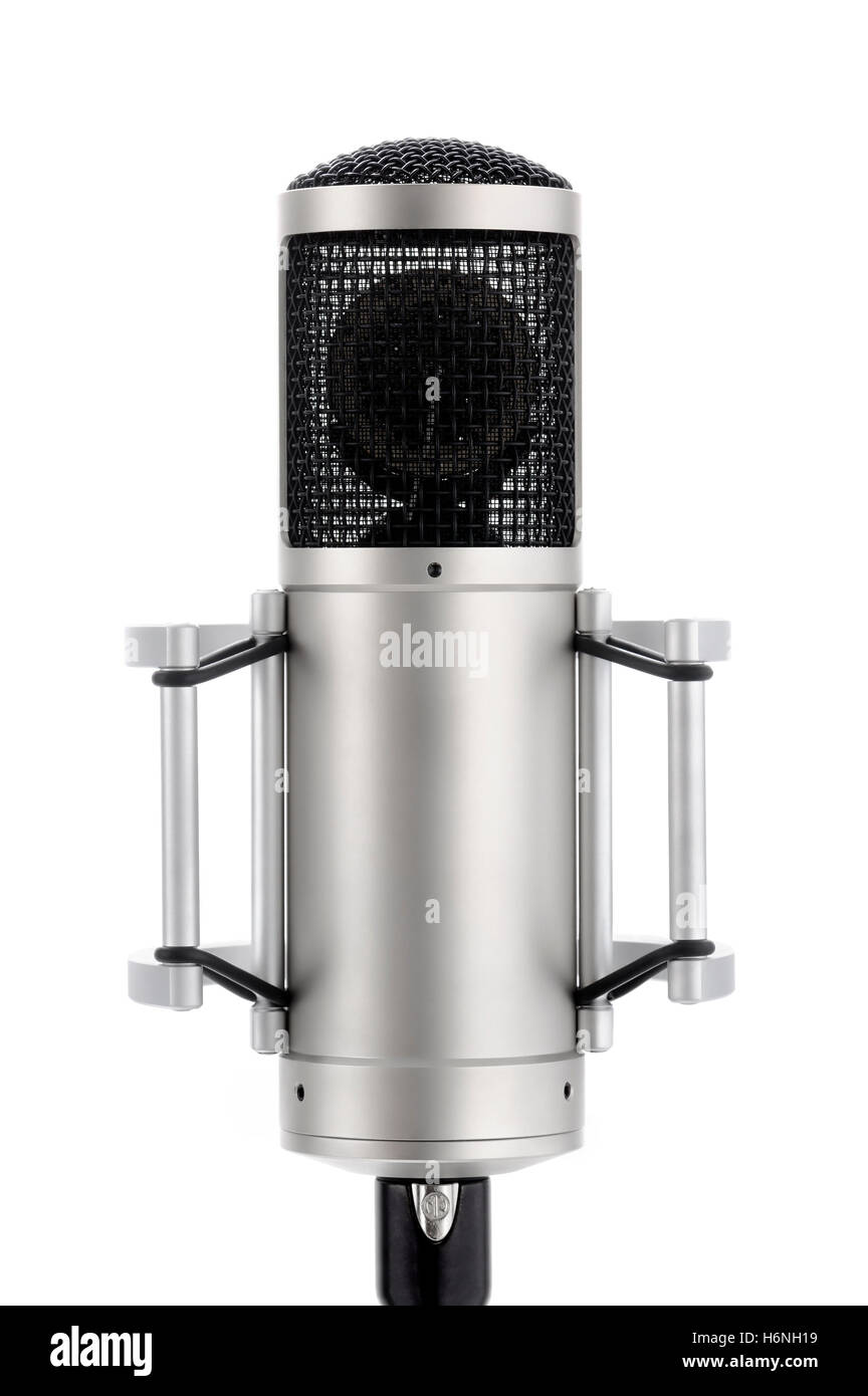 professional studio microphone on white Stock Photo - Alamy