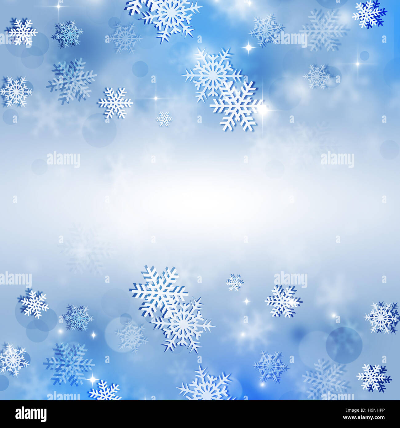abstract blue winter background with snow and stars Stock Photo - Alamy