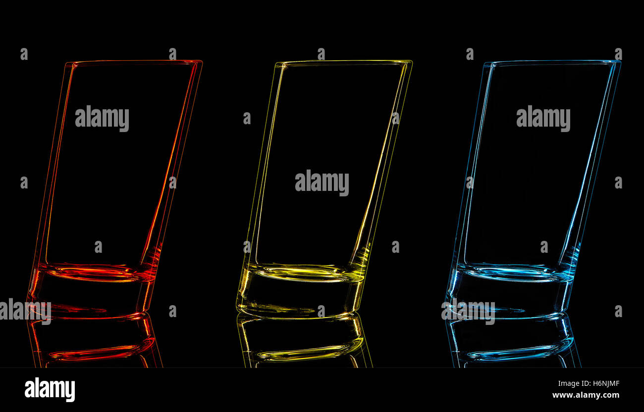 Silhouette of glass for shot on black background Stock Photo - Alamy
