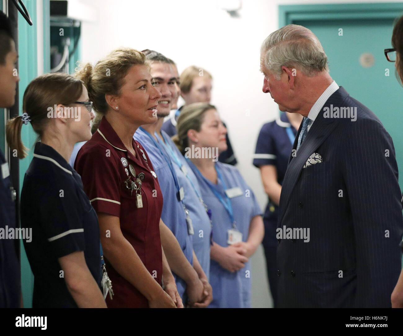 The Prince of Wales meeting ward staff during his tour of St Mary's ...