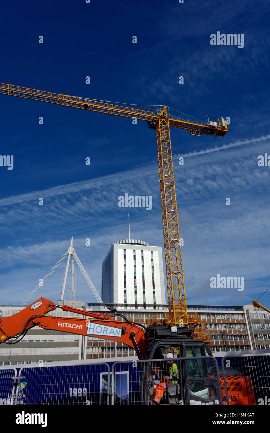 Construction of new BBC Wales headquarters, Central Square, Cardiff ...