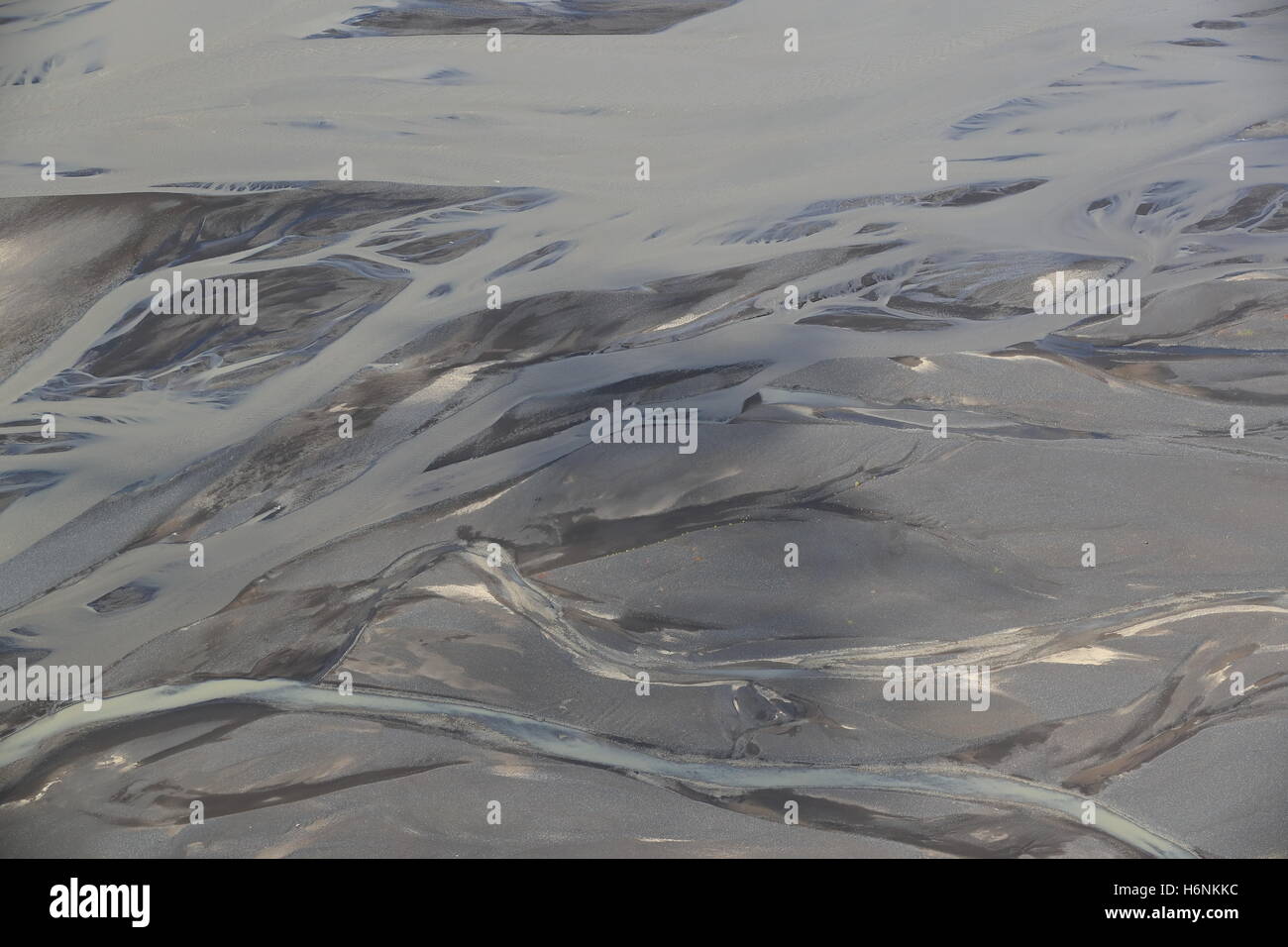 Aerial view of glacial rivers South Iceland Stock Photo - Alamy