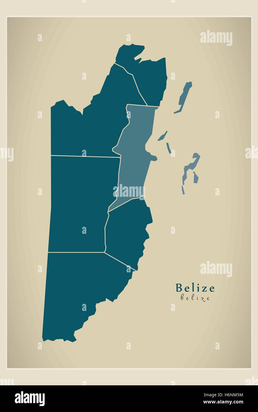Modern Map - Belize with districts BZ Stock Vector Image & Art - Alamy