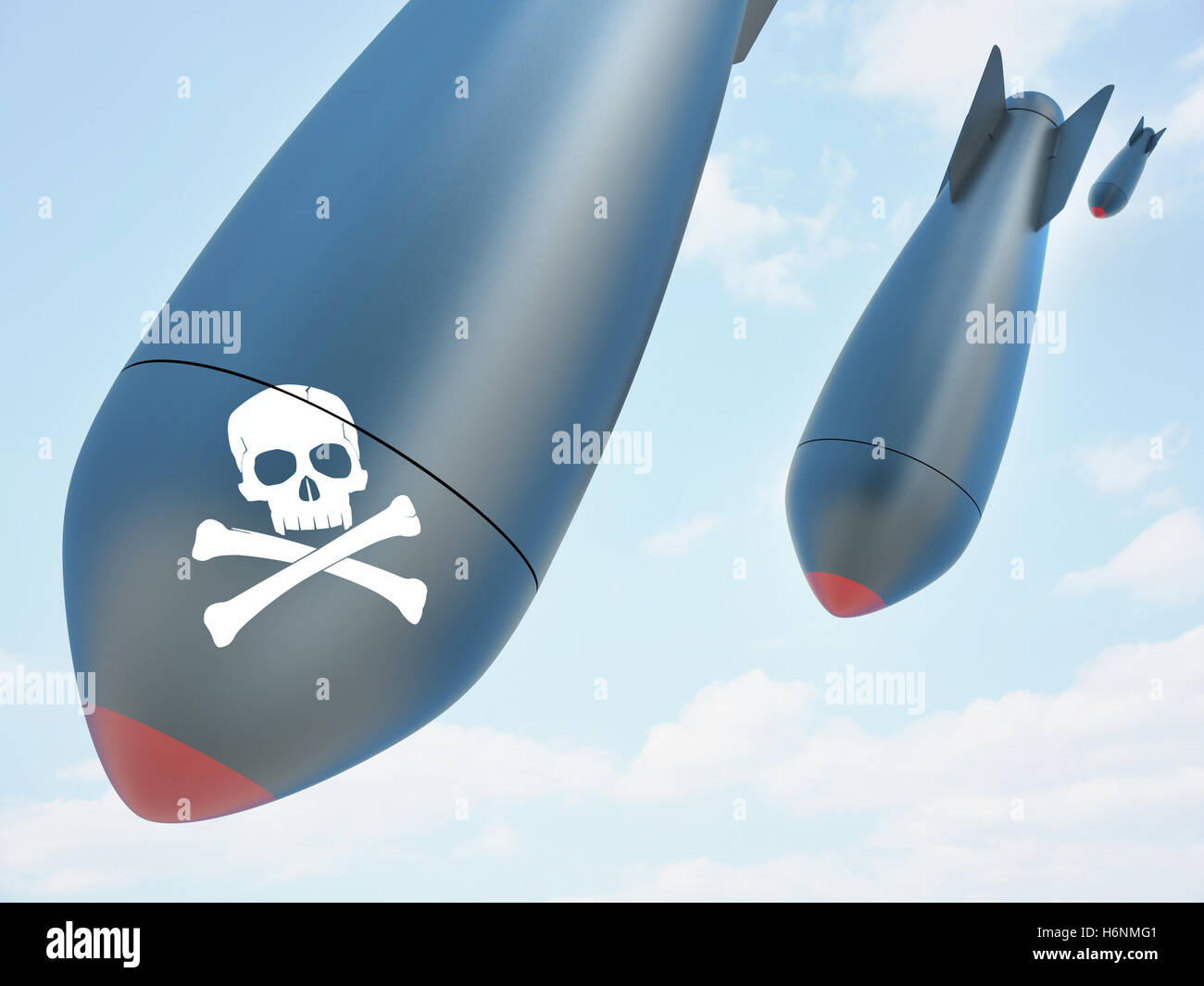 Aerial bomb and sky (done in 3d rendering Stock Photo - Alamy