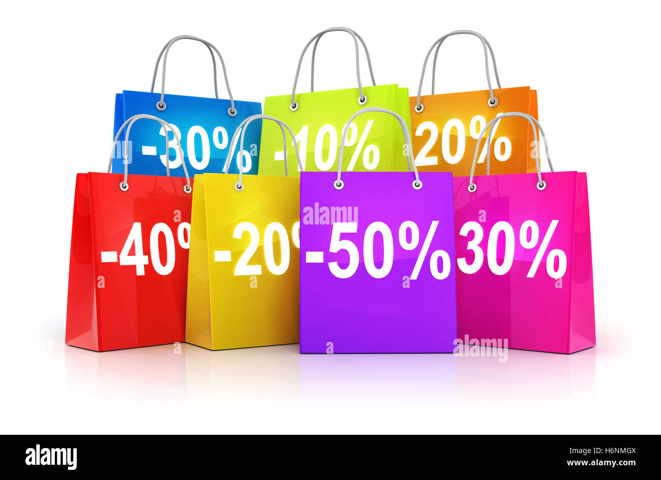 Many shop bag and discount (done in 3d rendering Stock Photo - Alamy