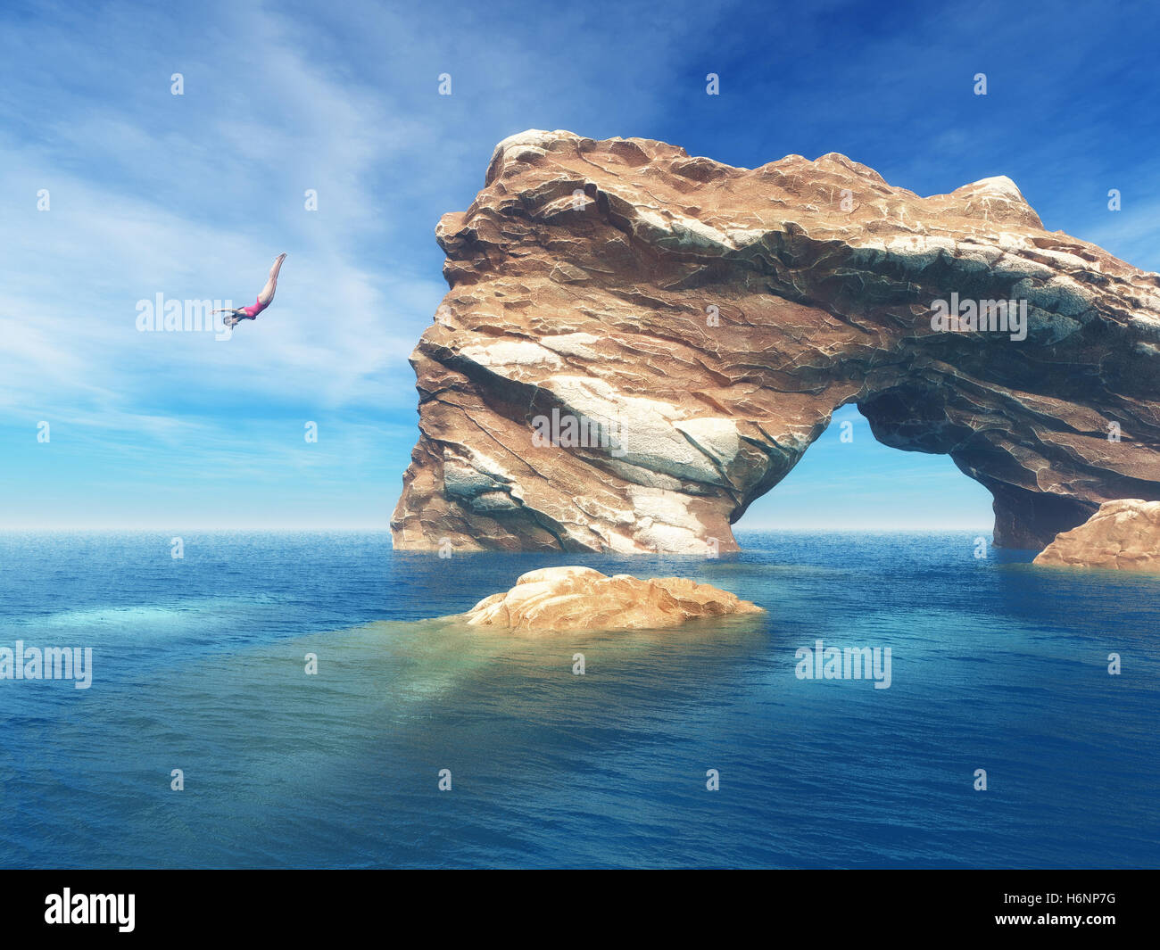 Woman cliff illustration hi-res stock photography and images - Alamy