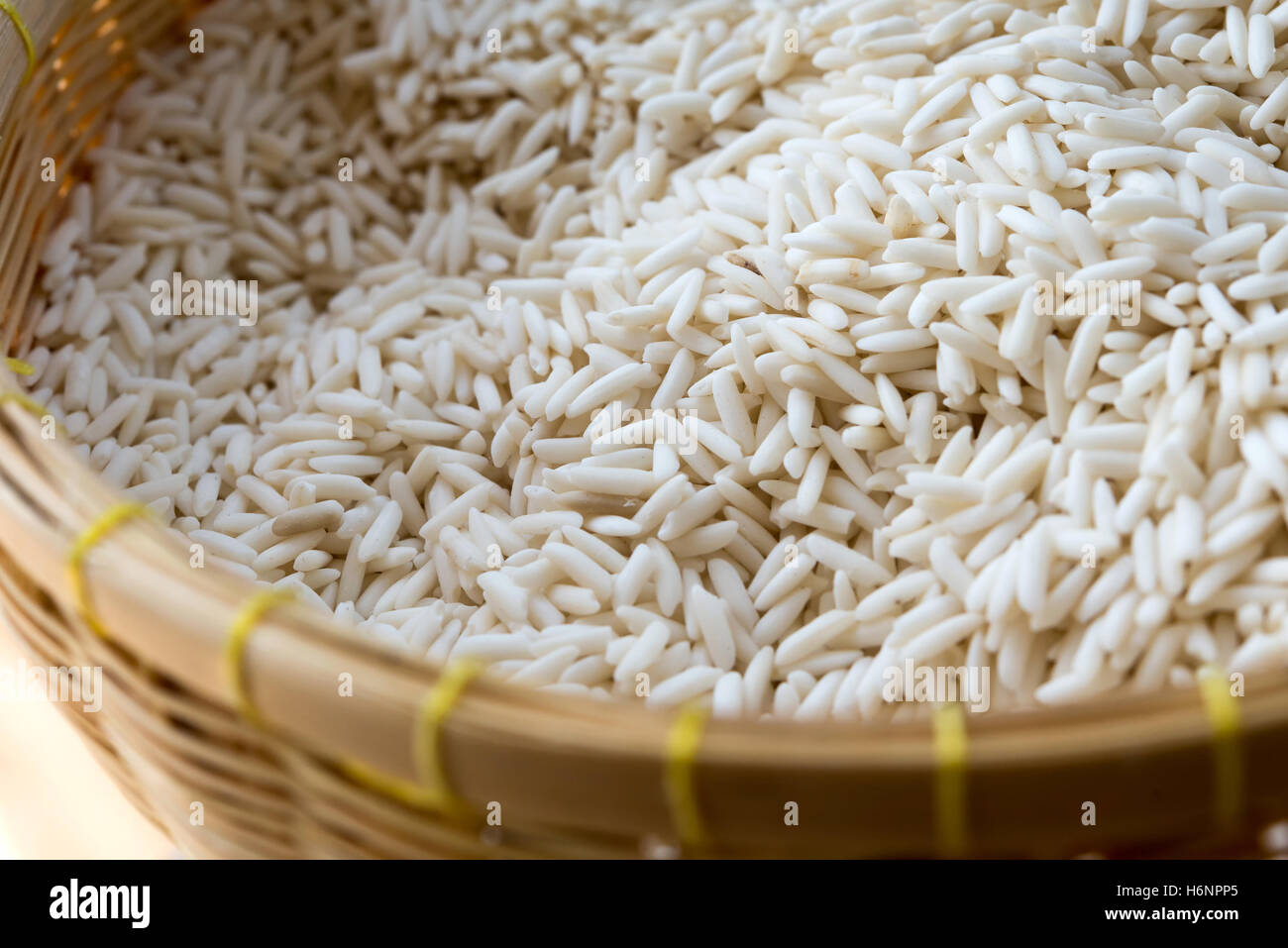 close up Rice on basket Stock Photo - Alamy