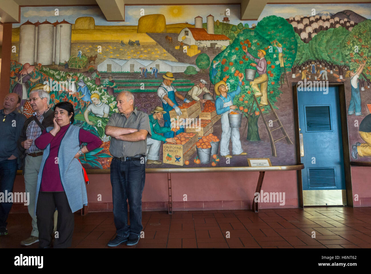 Coit tower mural san francisco hi-res stock photography and images - Alamy