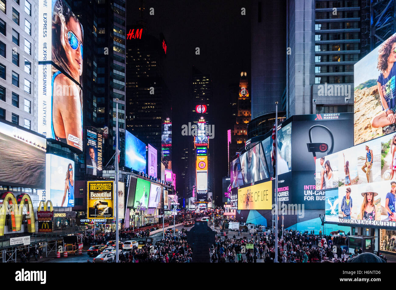 Times Square at night Stock Photo - Alamy