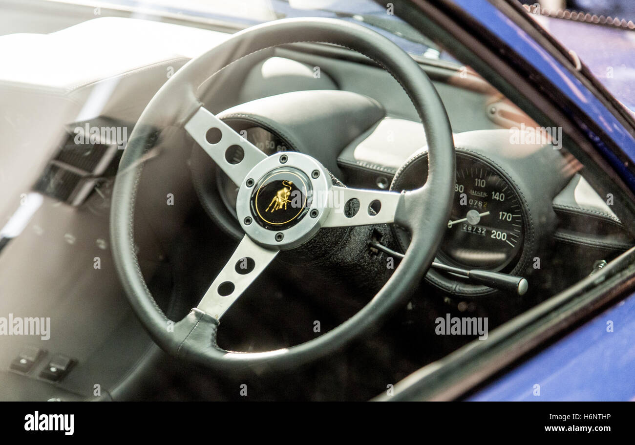 Rod Stewarts Lamborghini Muira Cockpit At The Classic Car Show ...