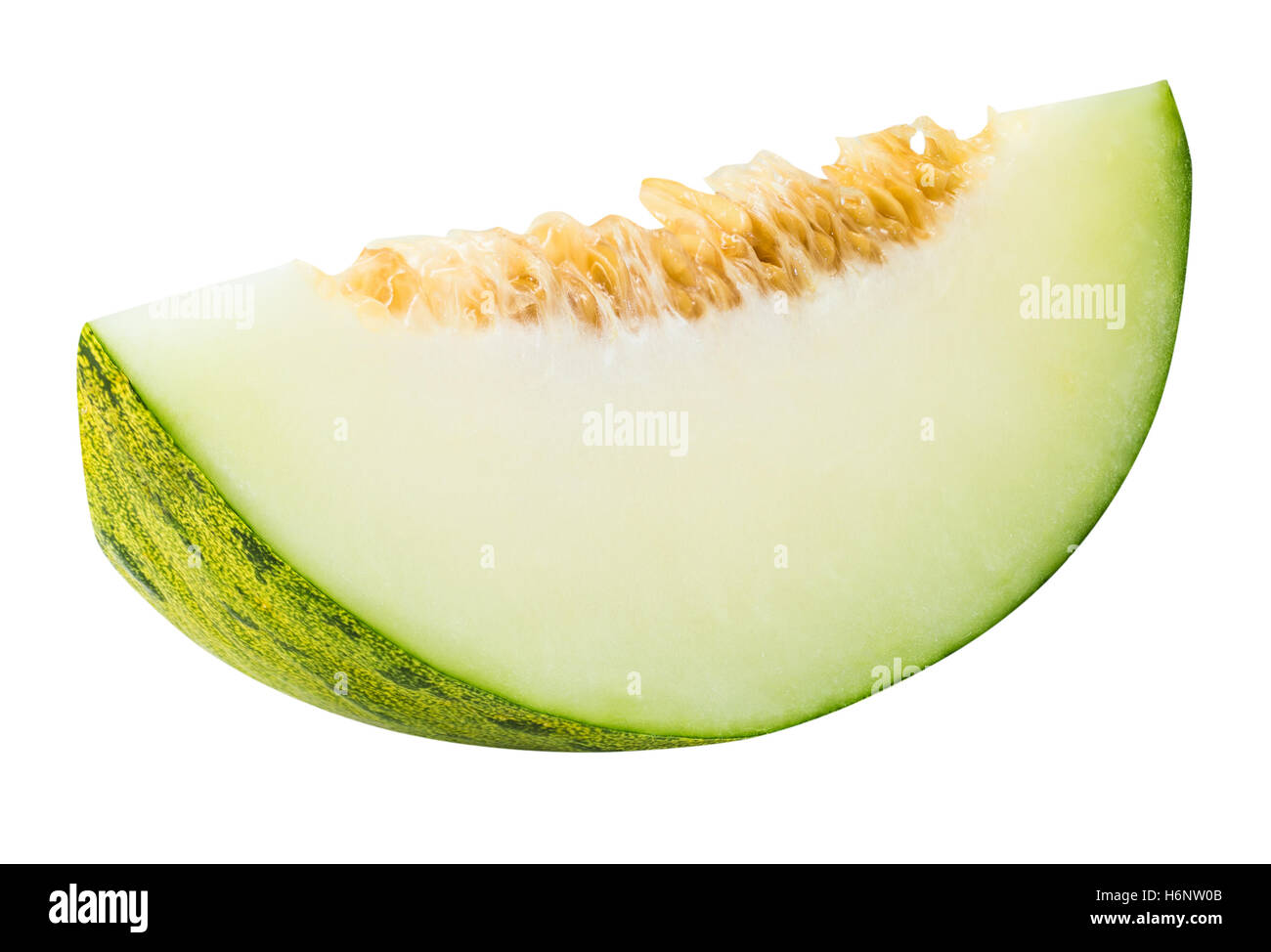 Sliced green melon isolated on white background with clipping path ...