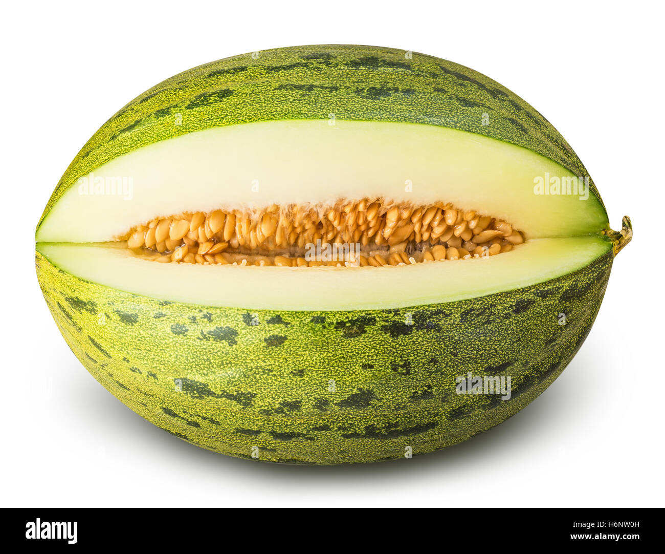 Sliced green melon isolated on white background with clipping path ...