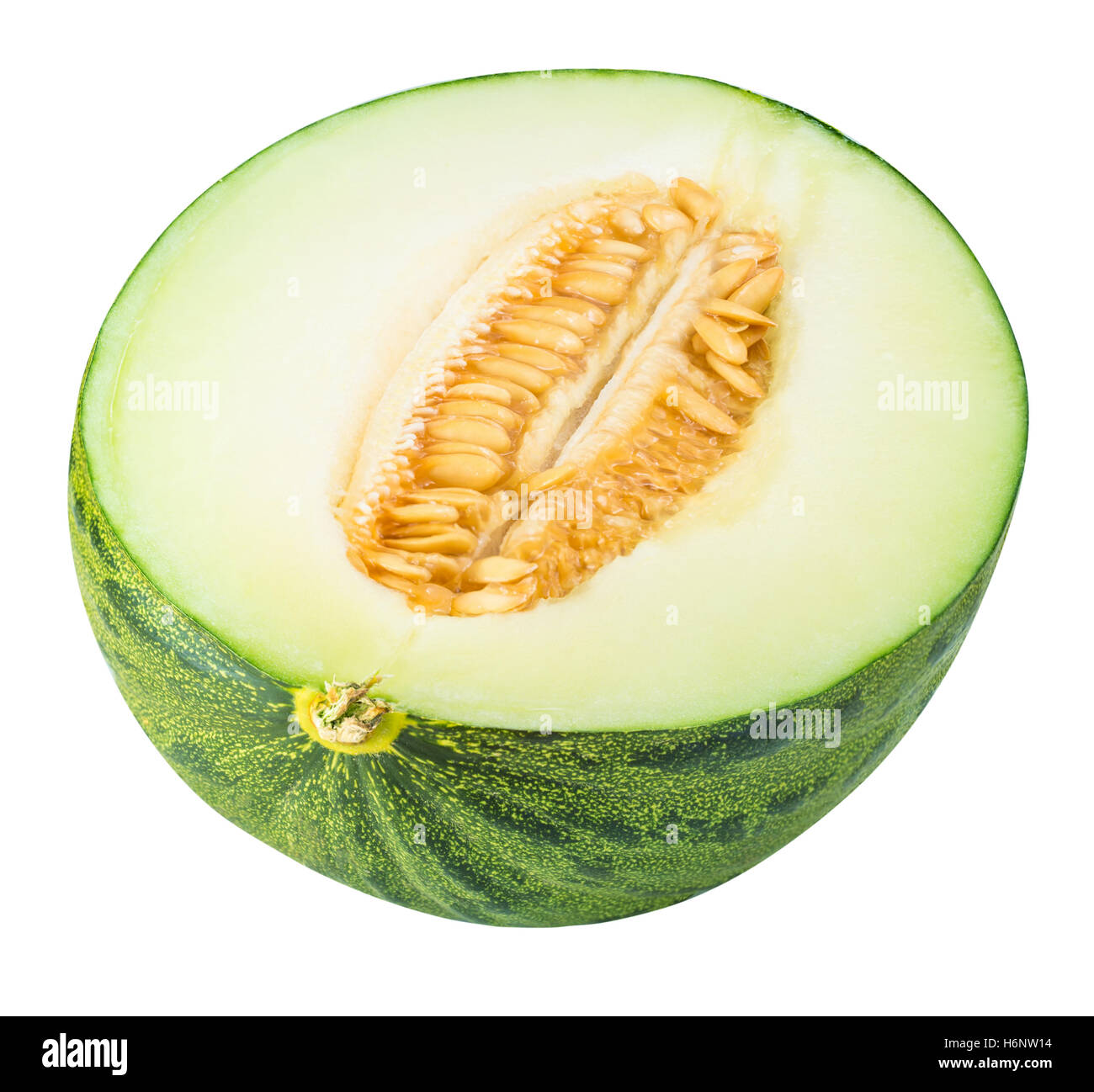 Sliced green melon isolated on white background with clipping path ...