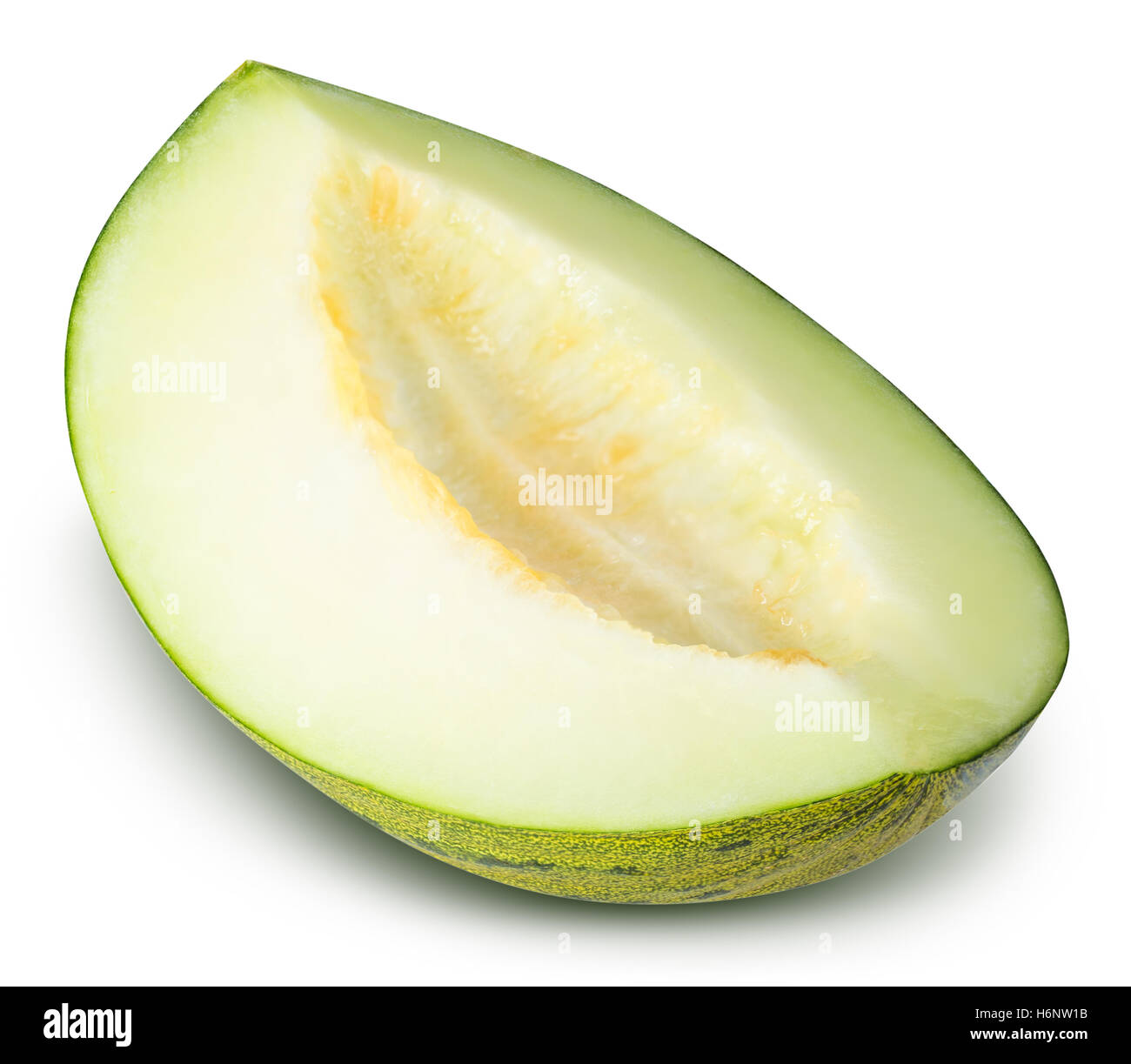 Sliced green melon isolated on white background with clipping path ...