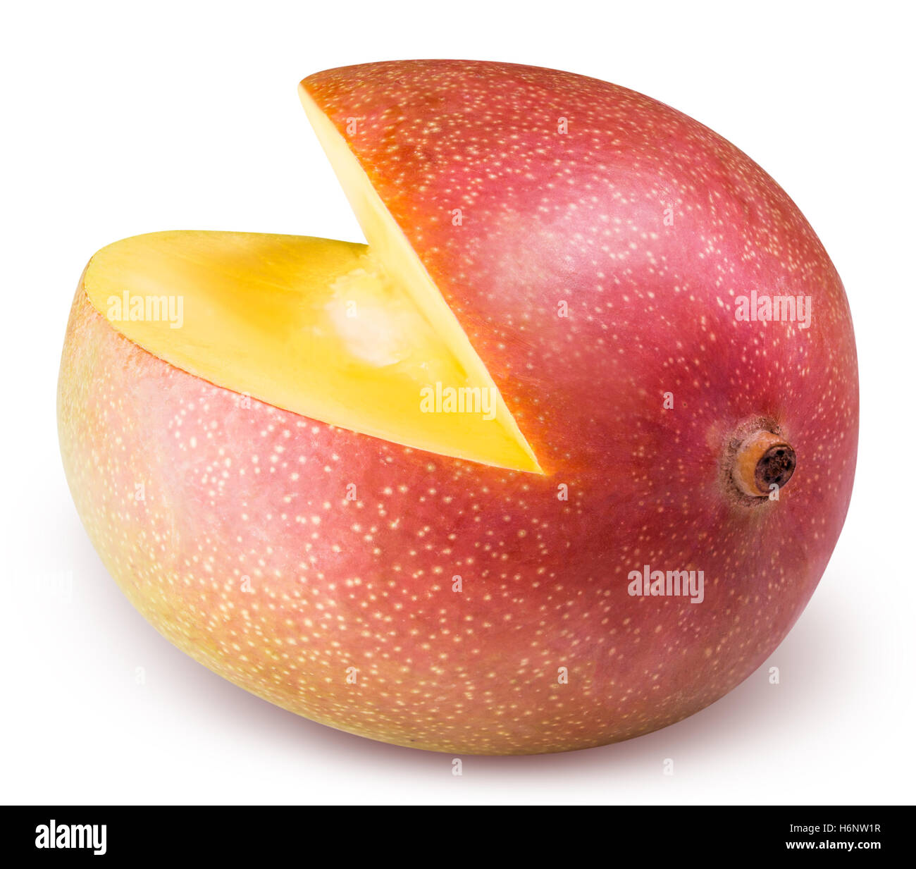 eating mango isolated on white background with clipping path Stock ...